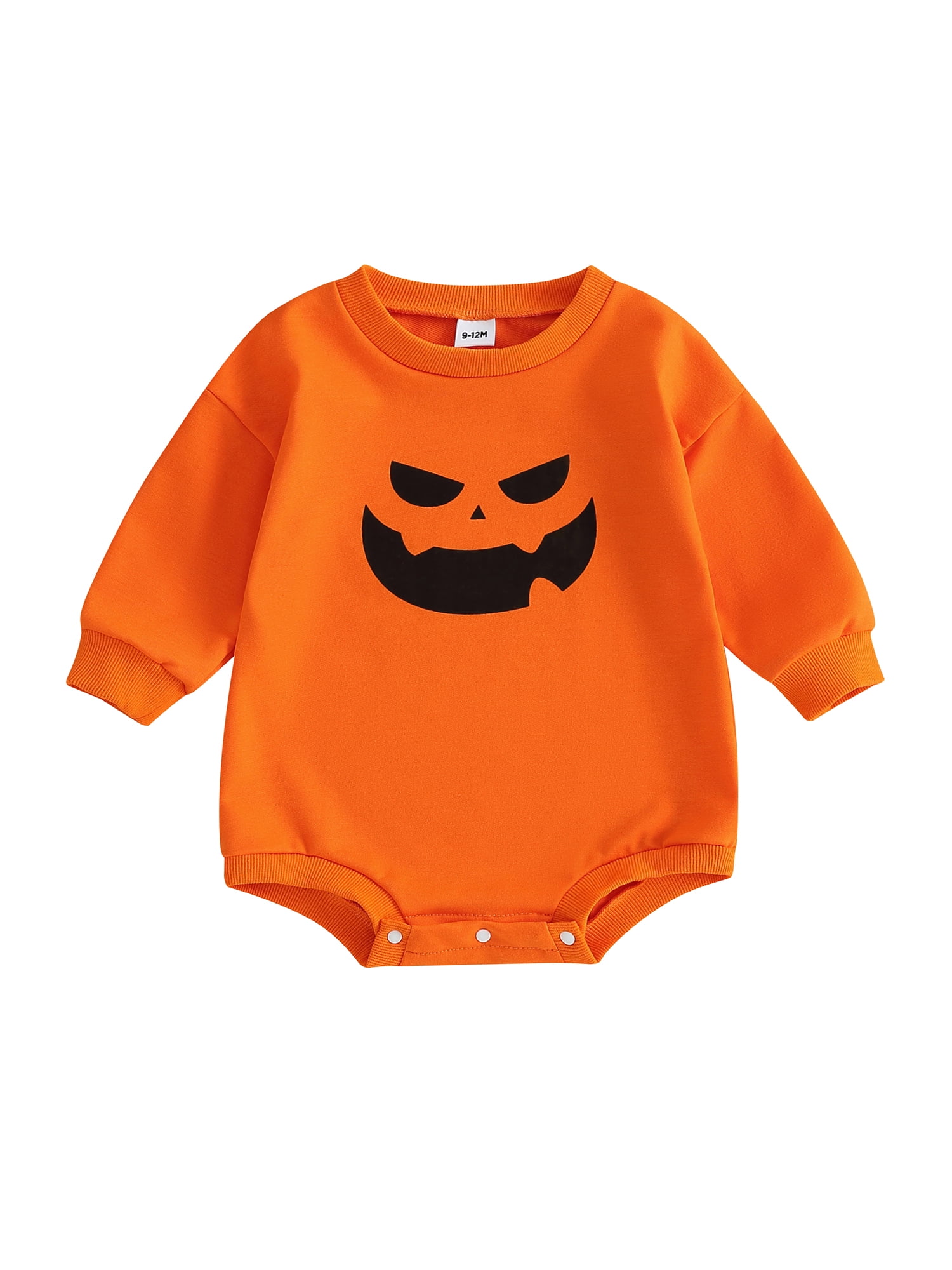 Bagilaanoe Newborn Baby Girl Boy Halloween Romper Sweatshirt Long Sleeve Bodysuit Pumpkin Print ...