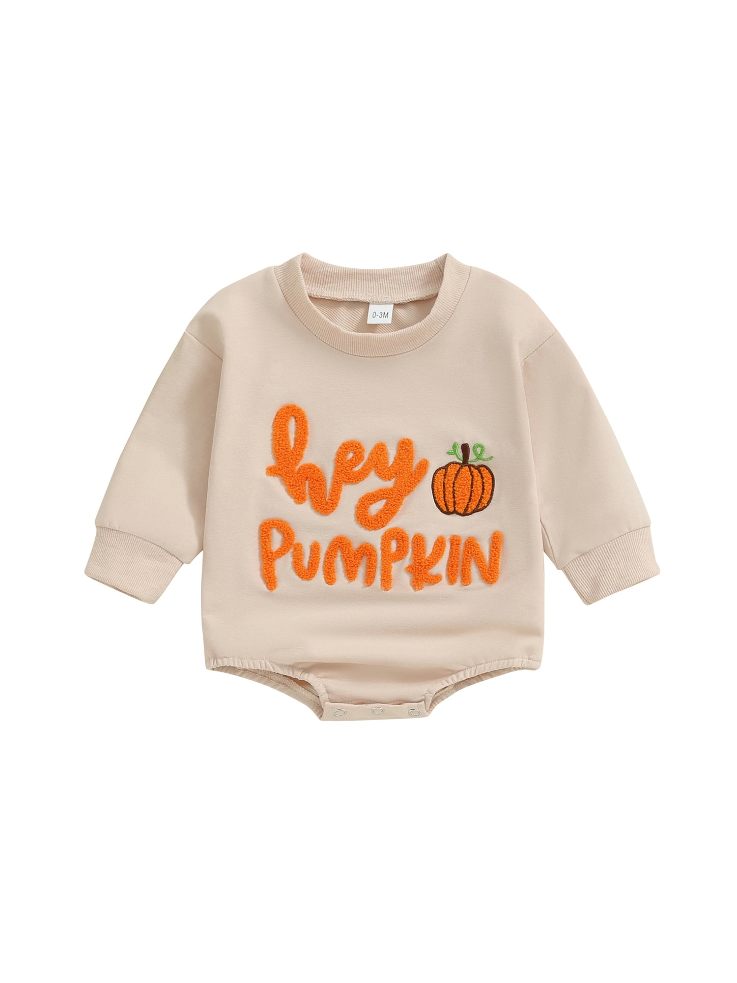 Bagilaanoe Newborn Baby Girl Boy Halloween Romper Sweatshirt Long Sleeve Bodysuits Embroidered ...