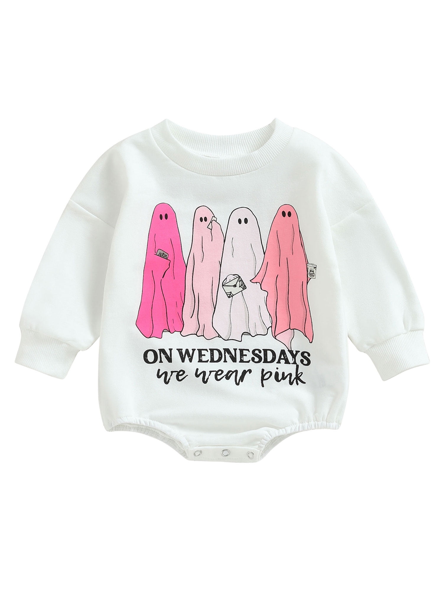 Bagilaanoe Newborn Baby Girl Boy Halloween Romper Sweatshirt Long Sleeve Bodysuits Letter Print ...