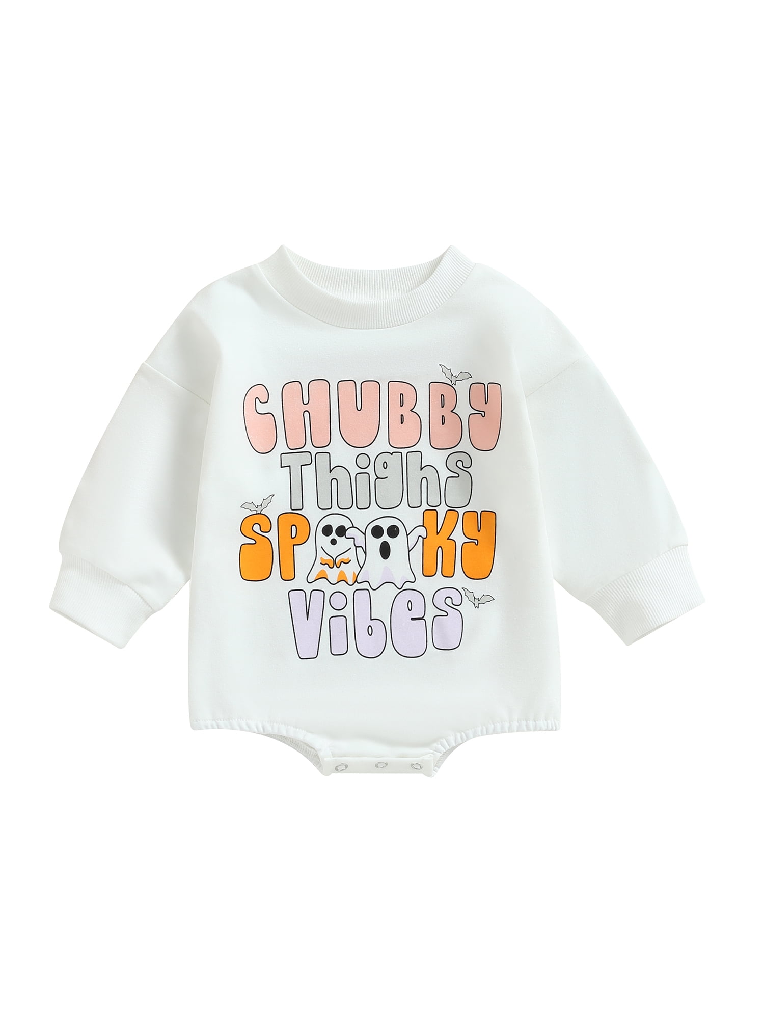Bagilaanoe Newborn Baby Girl Boy Halloween Romper Sweatshirt Long Sleeve Bodysuits Letter Print ...