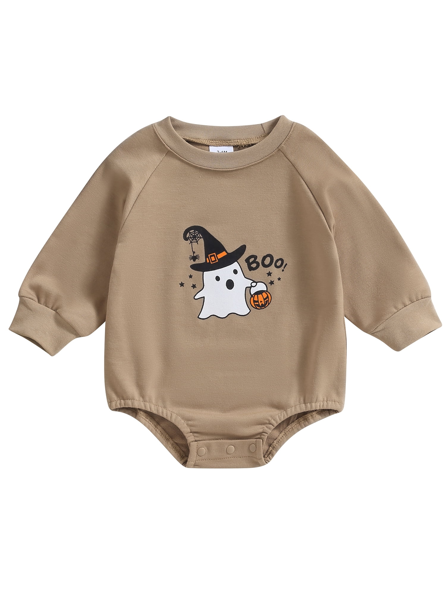 Bagilaanoe Newborn Baby Girl Boy Halloween Romper Sweatshirt Long Sleeve Bodysuits Letter Print ...