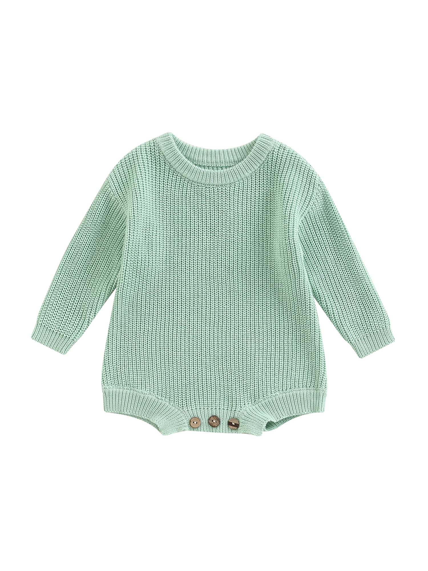 Bagilaanoe Newborn Baby Girl Boy Knit Rompers Sweater Long Sleeve Bodysuit 3M 6M 9M 12M 24M ...