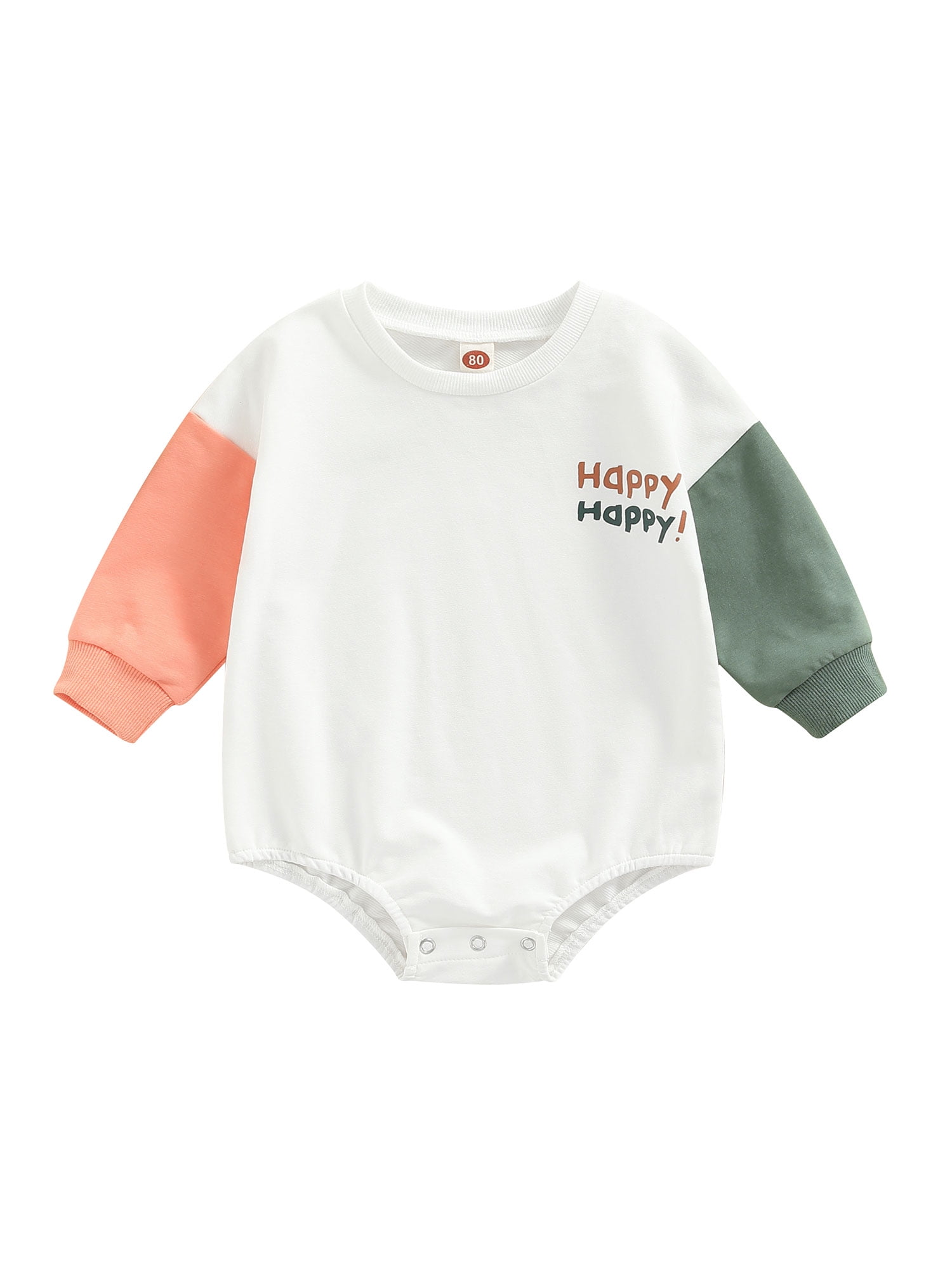 Bagilaanoe Newborn Baby Girl Boy Oversized Romper Sweatshirt Long Sleeve Bodysuit Letter Printe ...