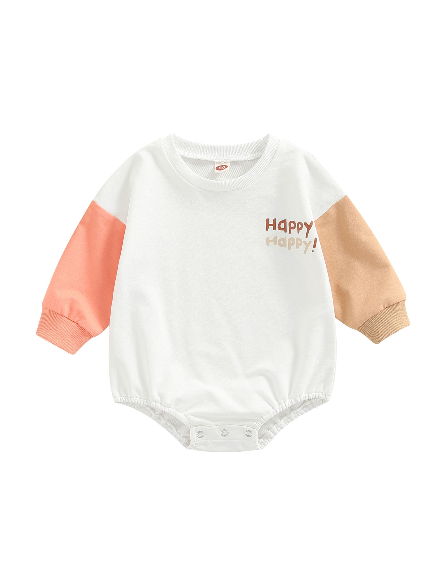 Bagilaanoe Newborn Baby Girl Boy Oversized Romper Sweatshirt Long Sleeve Bodysuit Letter Printe ...