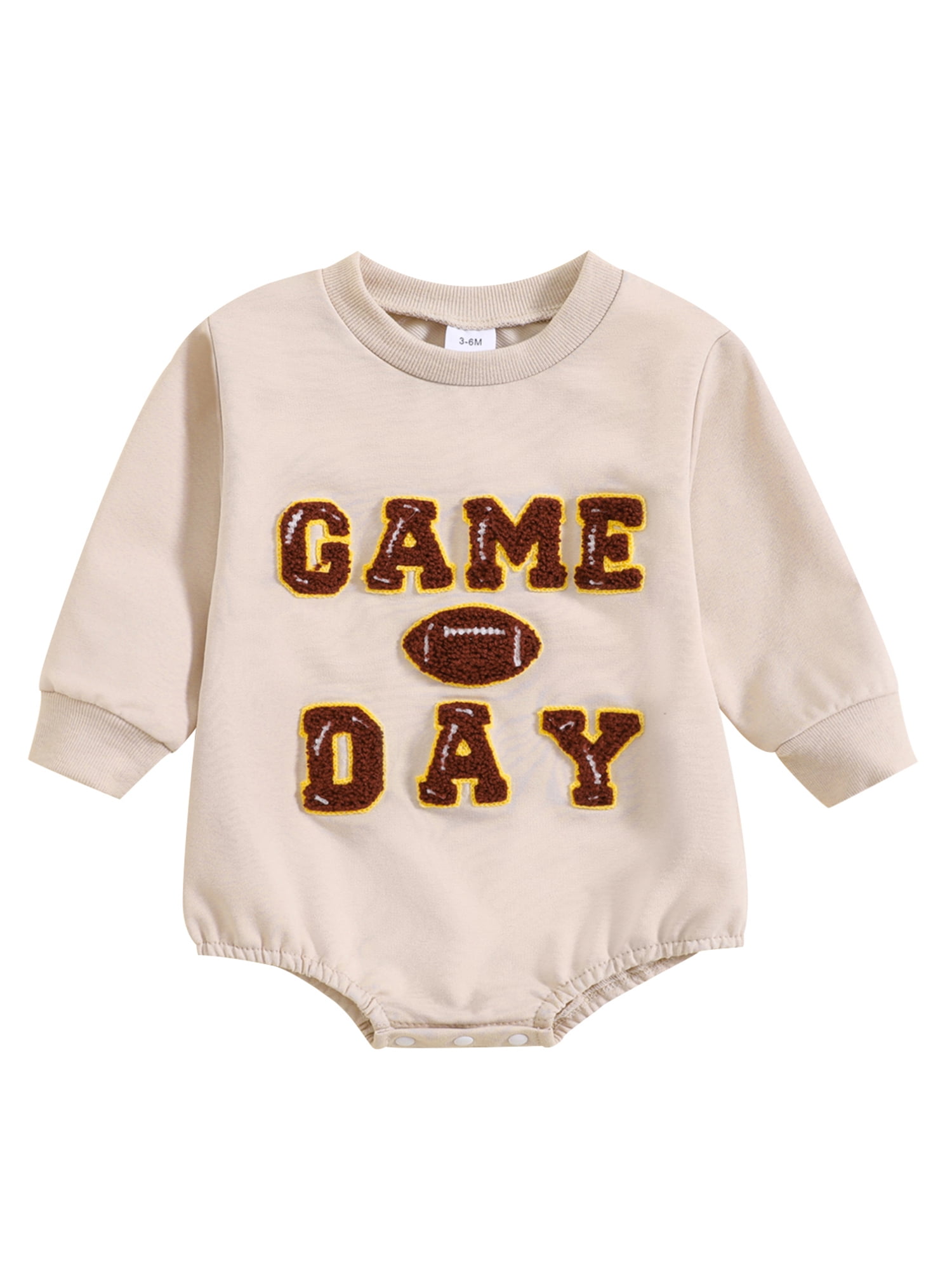 Bagilaanoe Newborn Baby Girl Boy Oversized Romper Sweatshirt Long Sleeve Bodysuits Letter ...