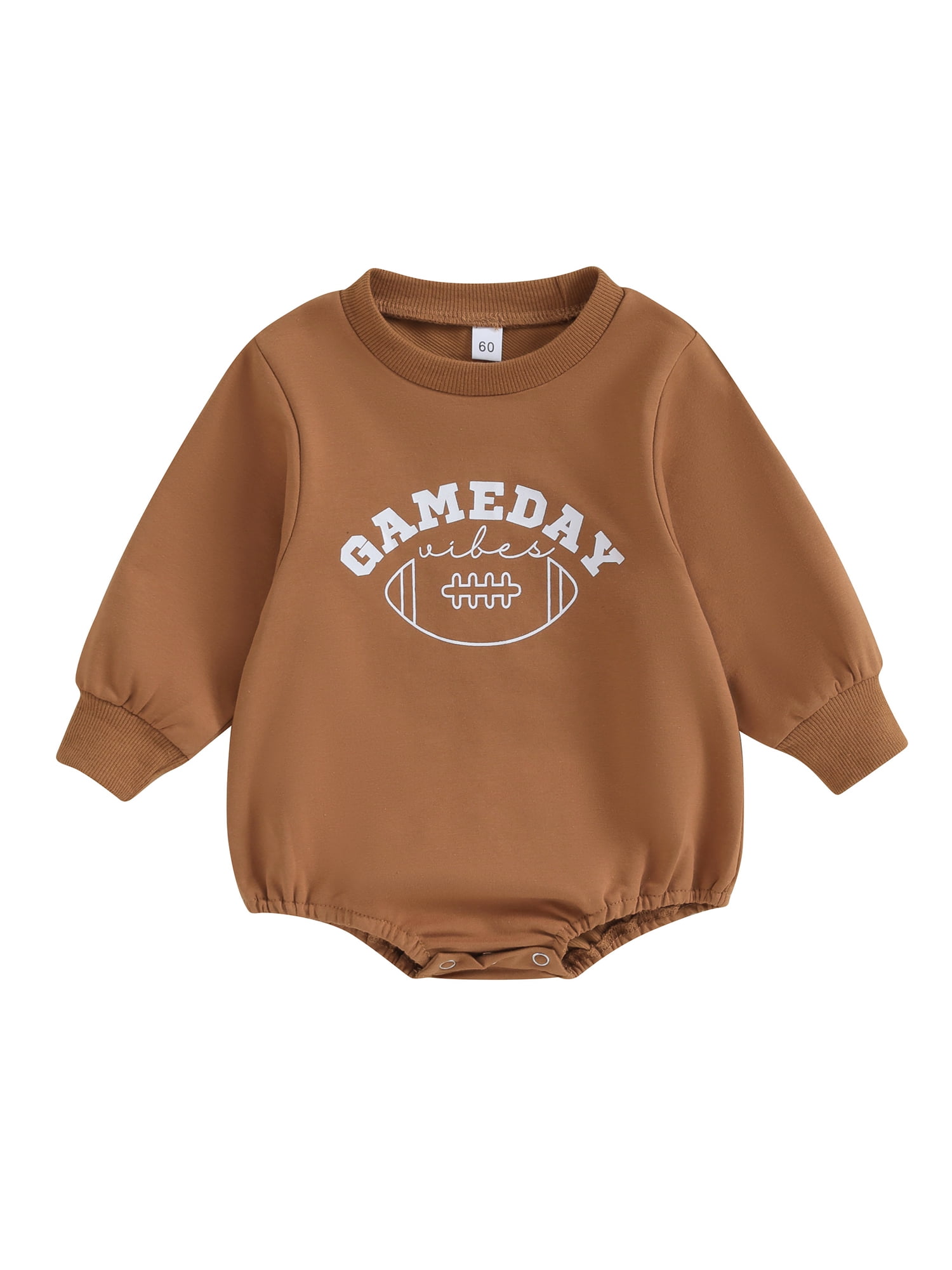 Bagilaanoe Newborn Baby Girl Boy Oversized Romper Sweatshirt Long Sleeve Bodysuits Letter Print ...