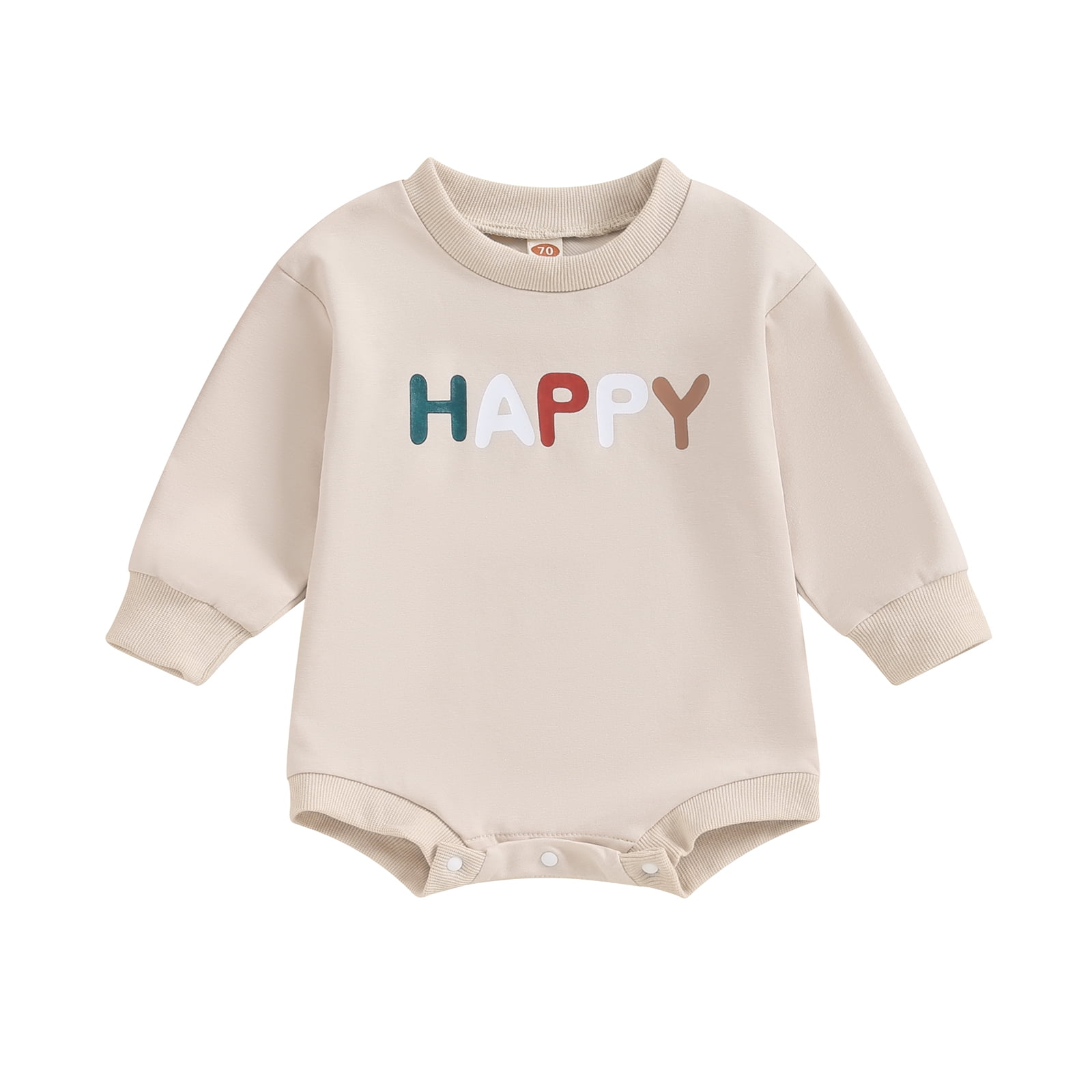 Bagilaanoe Newborn Baby Girl Boy Oversized Romper Sweatshirt Long Sleeve Bodysuits Letter Print ...