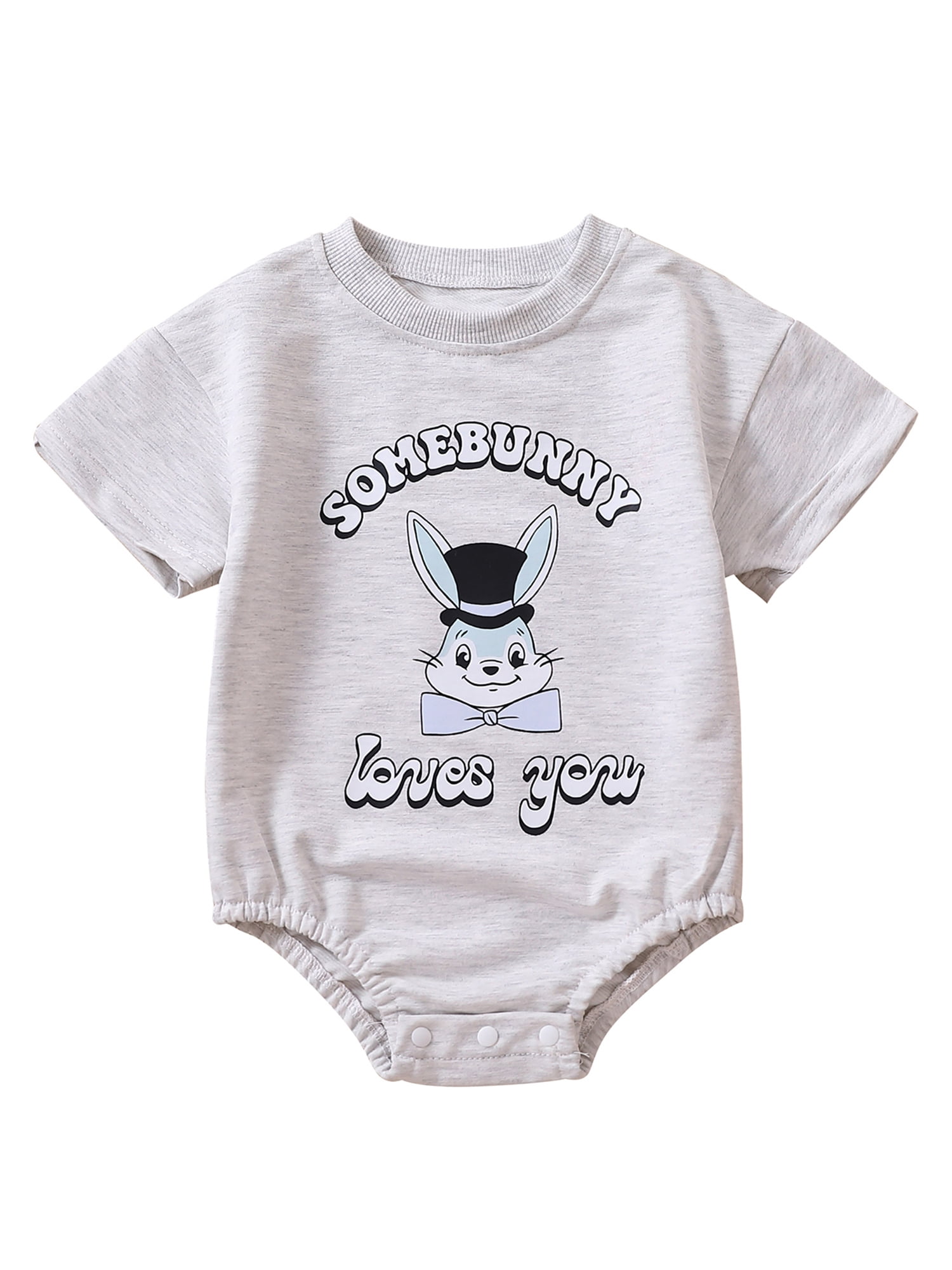 Bagilaanoe Newborn Baby Girl Boy Rompers Cartoon Print Short Sleeve Bodysuits 3M 6M 12M 18M ...