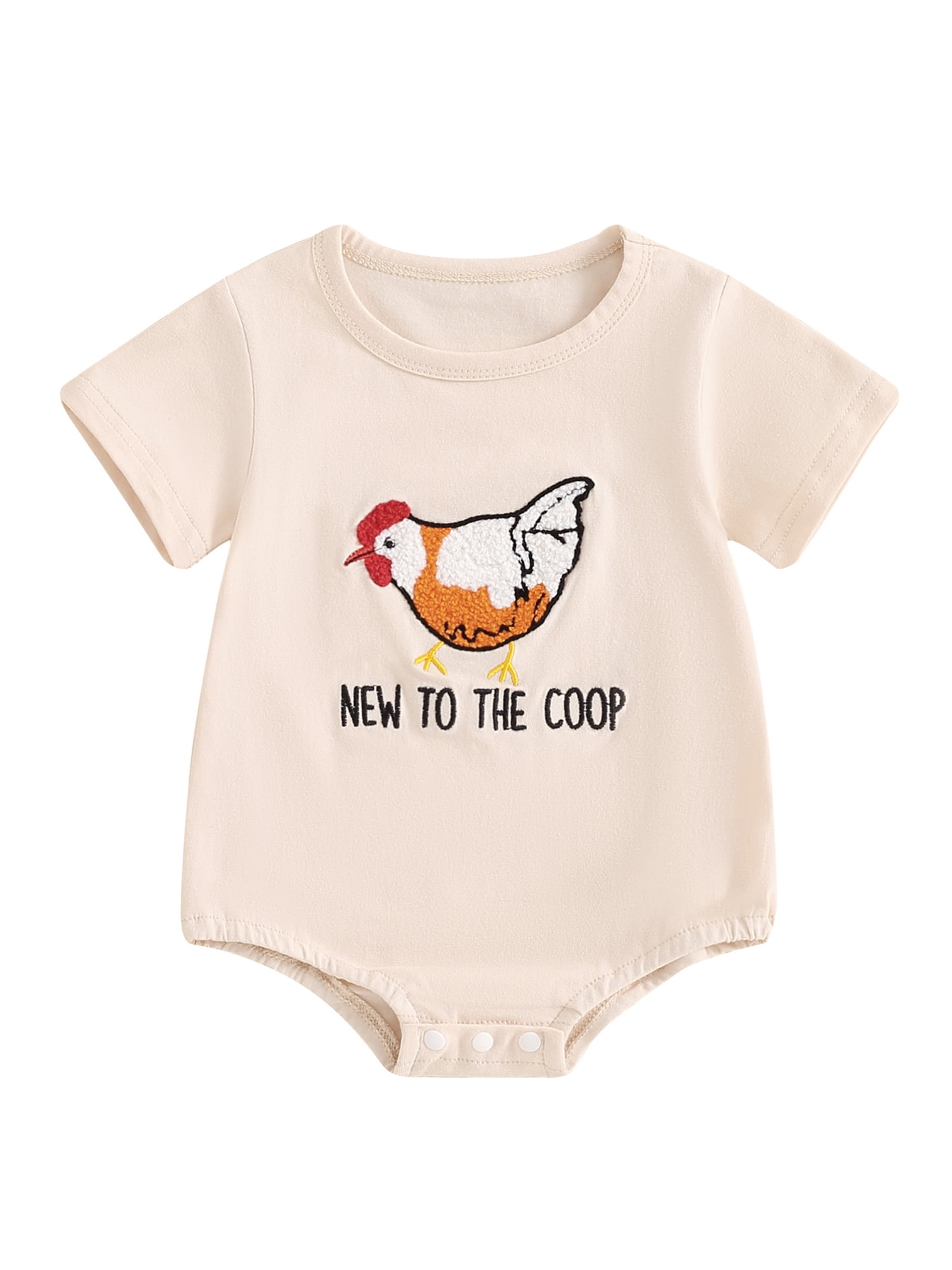 Bagilaanoe Newborn Baby Girl Boy Summer Rompers Embroidery Short Sleeve Bodysuits 3M 6M 12M 18M ...