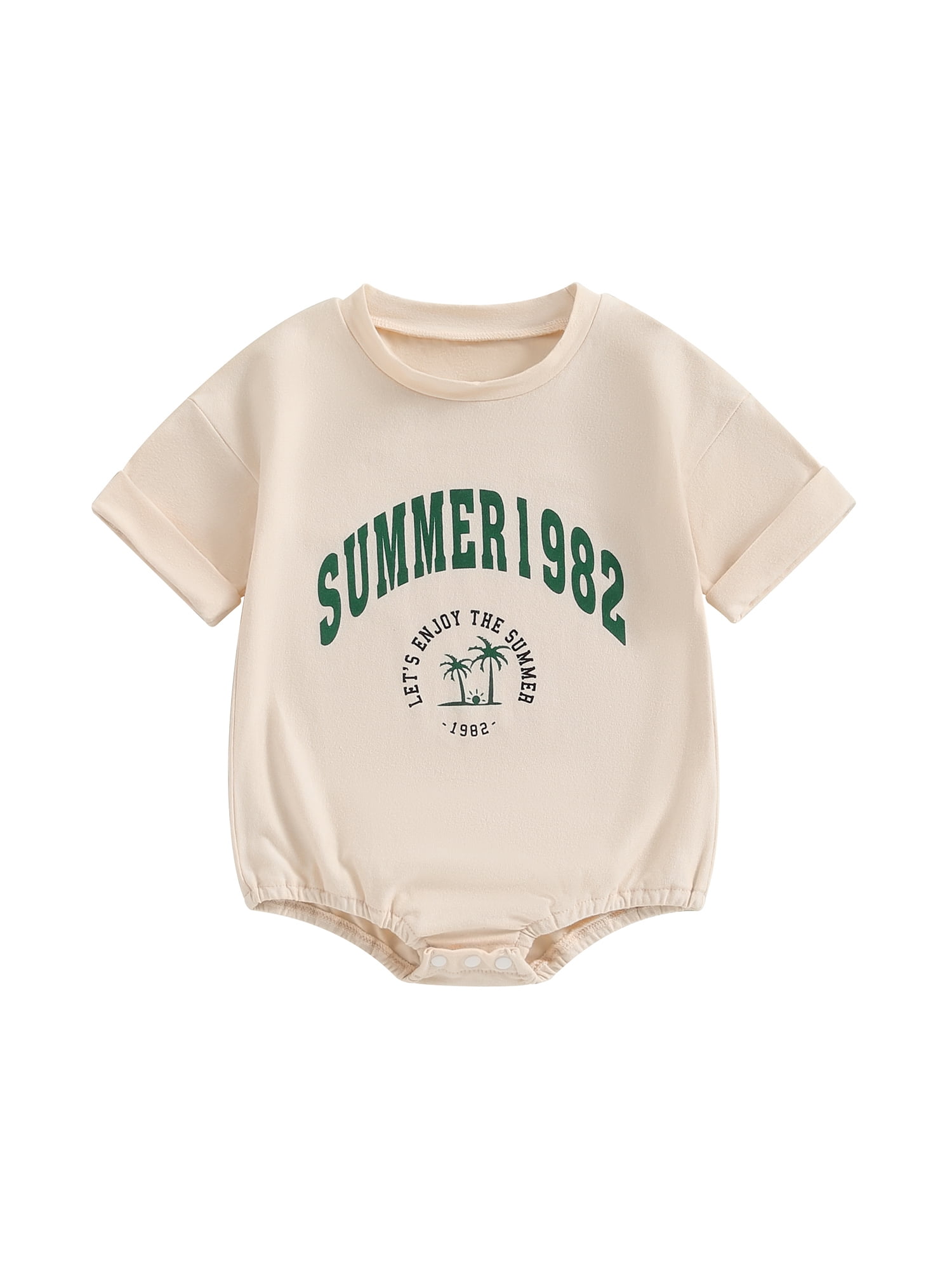 Bagilaanoe Newborn Baby Girl Boy Summer Rompers Letter Print Short Sleeve Bodysuits 3M 6M 12M ...