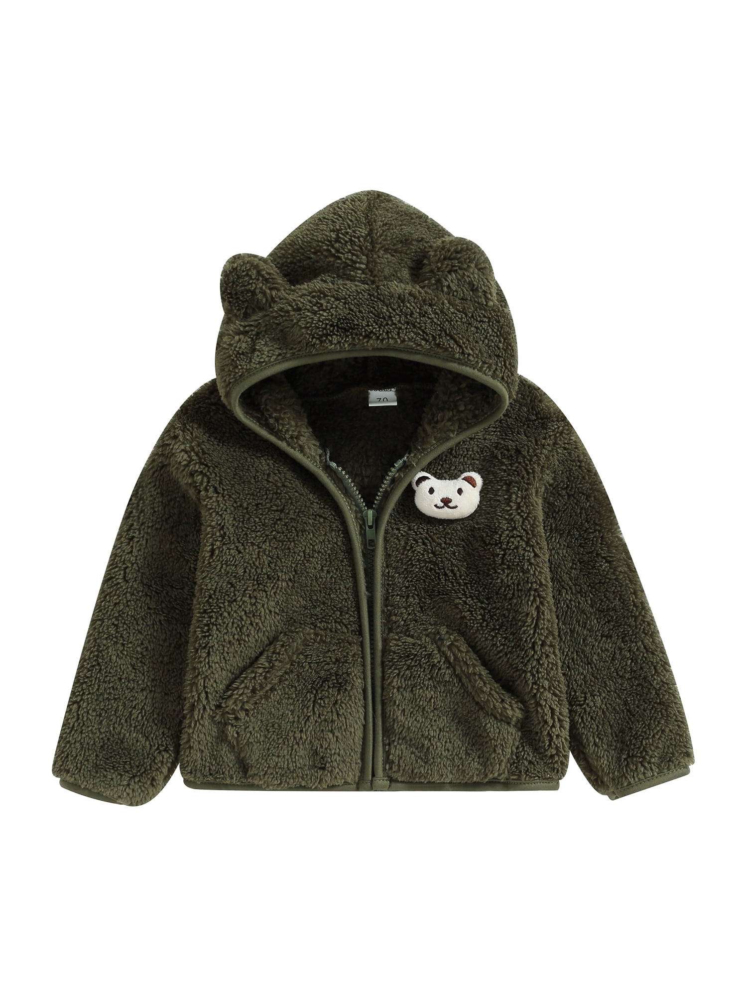 Bagilaanoe Newborn Baby Girl Boy Winter Fuzzy Coat Long Sleeve Hooded ...