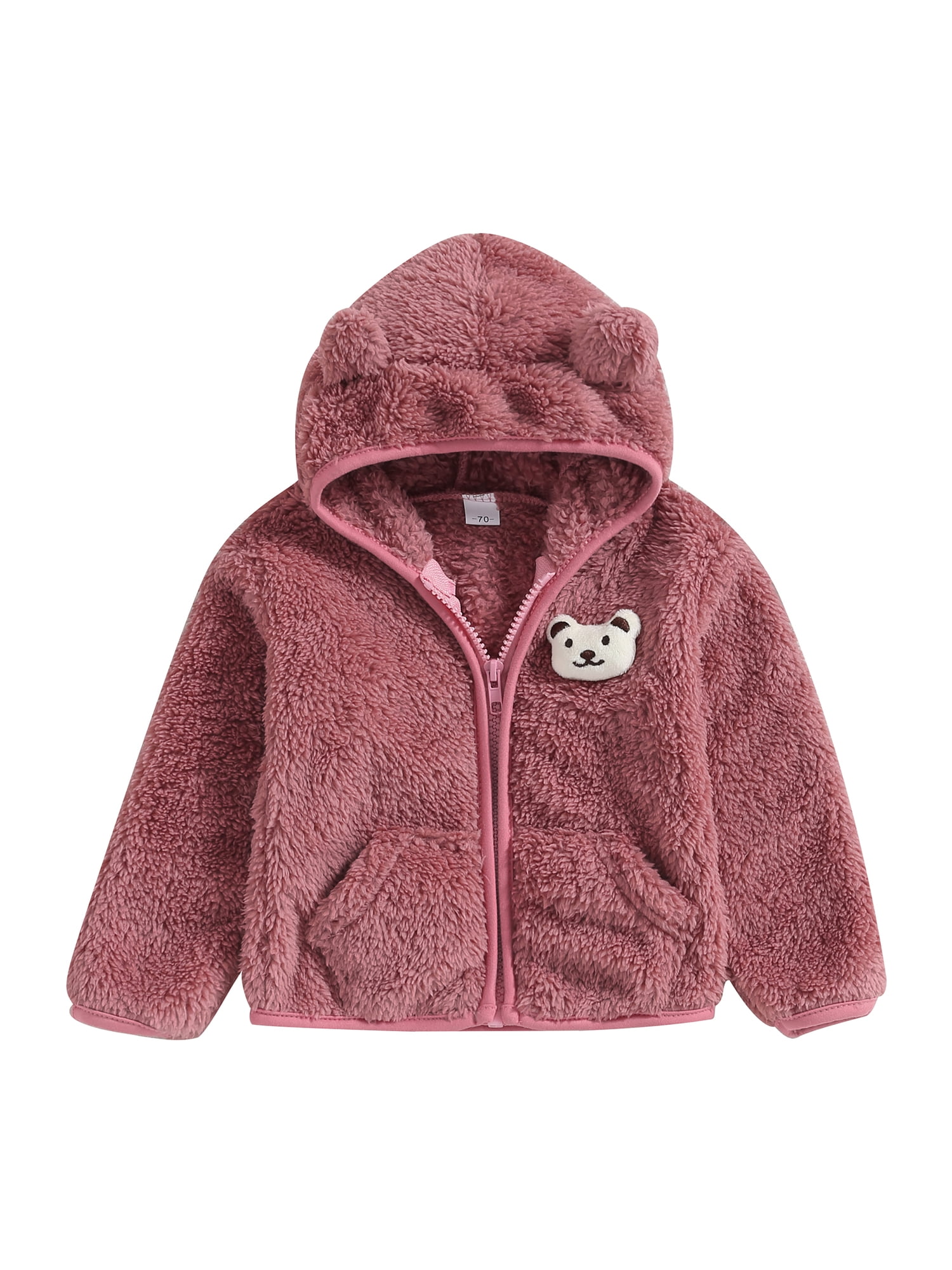 Bagilaanoe Newborn Baby Girl Boy Winter Fuzzy Coat Long Sleeve Hooded Jacket 6M 9M 12M 18M 24M ...