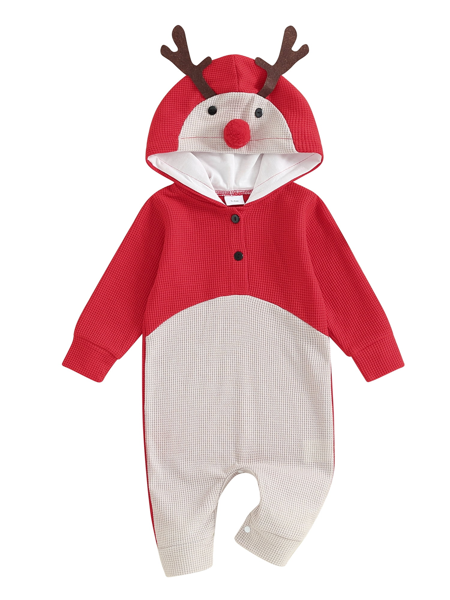 Bagilaanoe Newborn Baby Girl Boys Christmas Hoodies Jumpsuit Elk Long Sleeve Bodysuit 3M 6M 9M ...