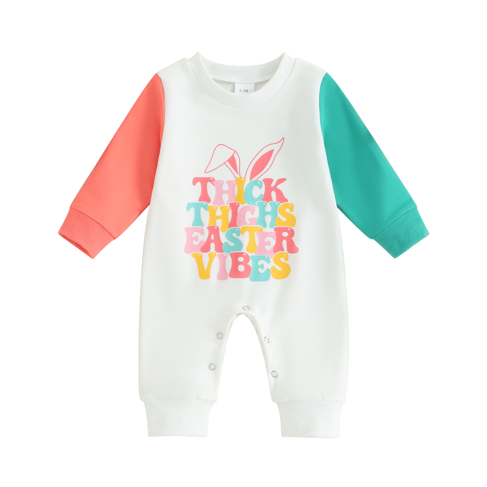 Bagilaanoe Newborn Baby Girl Boys Easter Jumpsuit Letters Print Long Sleeve Bodysuit 3M 6M 12M ...