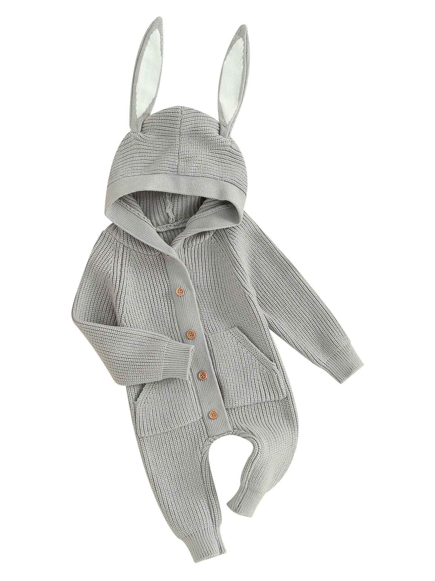 Bagilaanoe Newborn Baby Girl Boys Easter Jumpsuit Long Sleeve Hooded Bodysuit 3M 6M 12M 18M ...