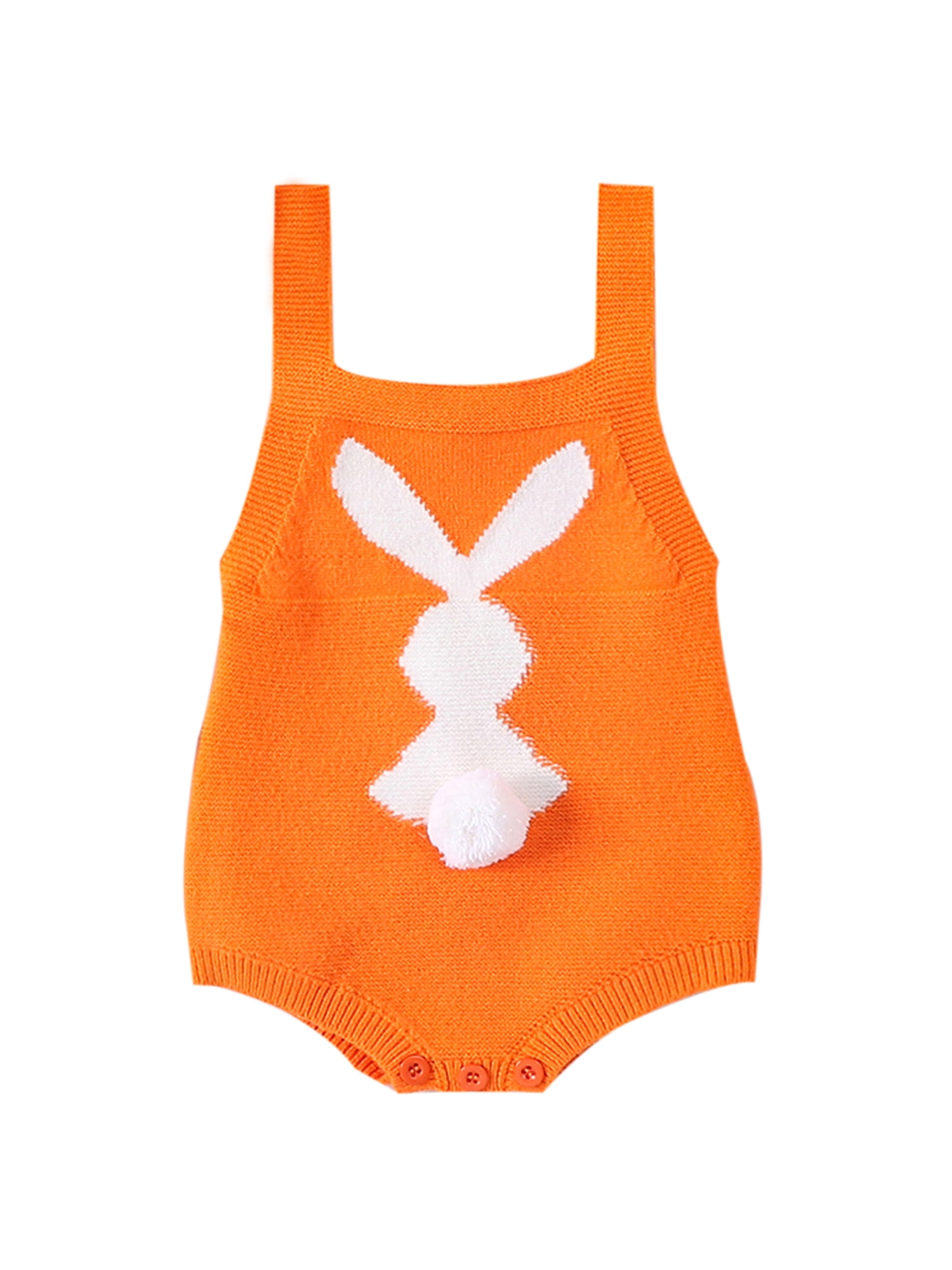 Bagilaanoe Newborn Baby Girl Boys Easter Rompers Print Sleeveless Knit Bodysuit 3M 6M 9M 12M ...