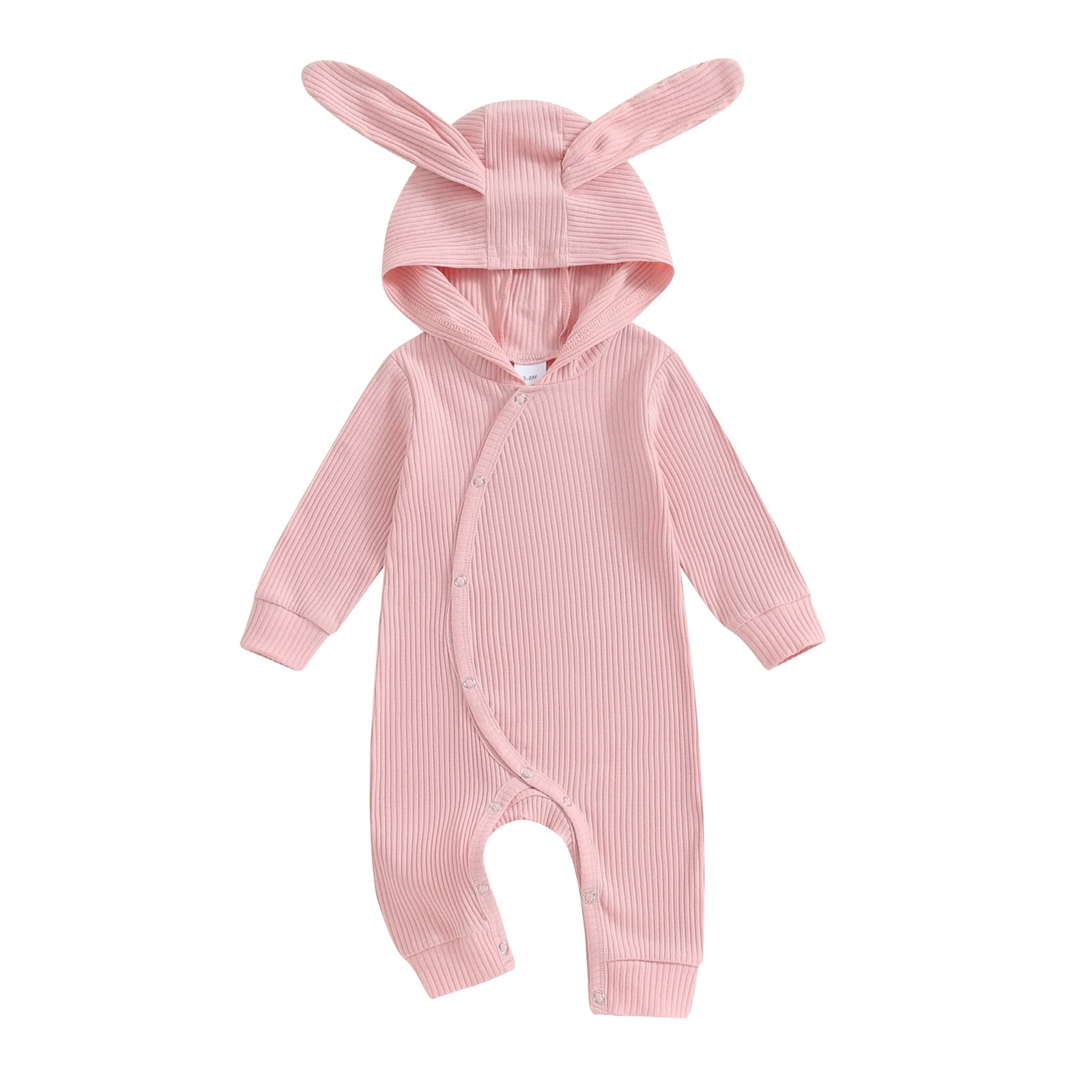 Bagilaanoe Newborn Baby Girl Boys Hood Jumpsuit Long Sleeve Bodysuit 3M 6M 9M 12M 18M Infant ...