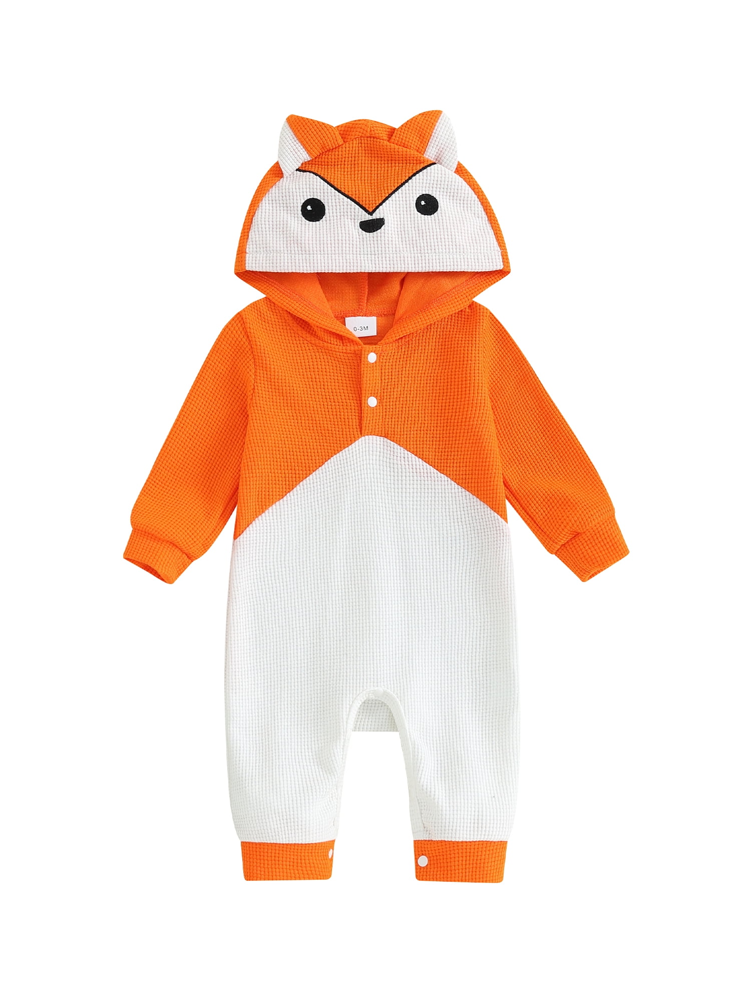 Bagilaanoe Newborn Baby Girl Boys Hooded Jumpsuit Print Long Sleeve Bodysuit 3M 6M 9M 12M 18M ...