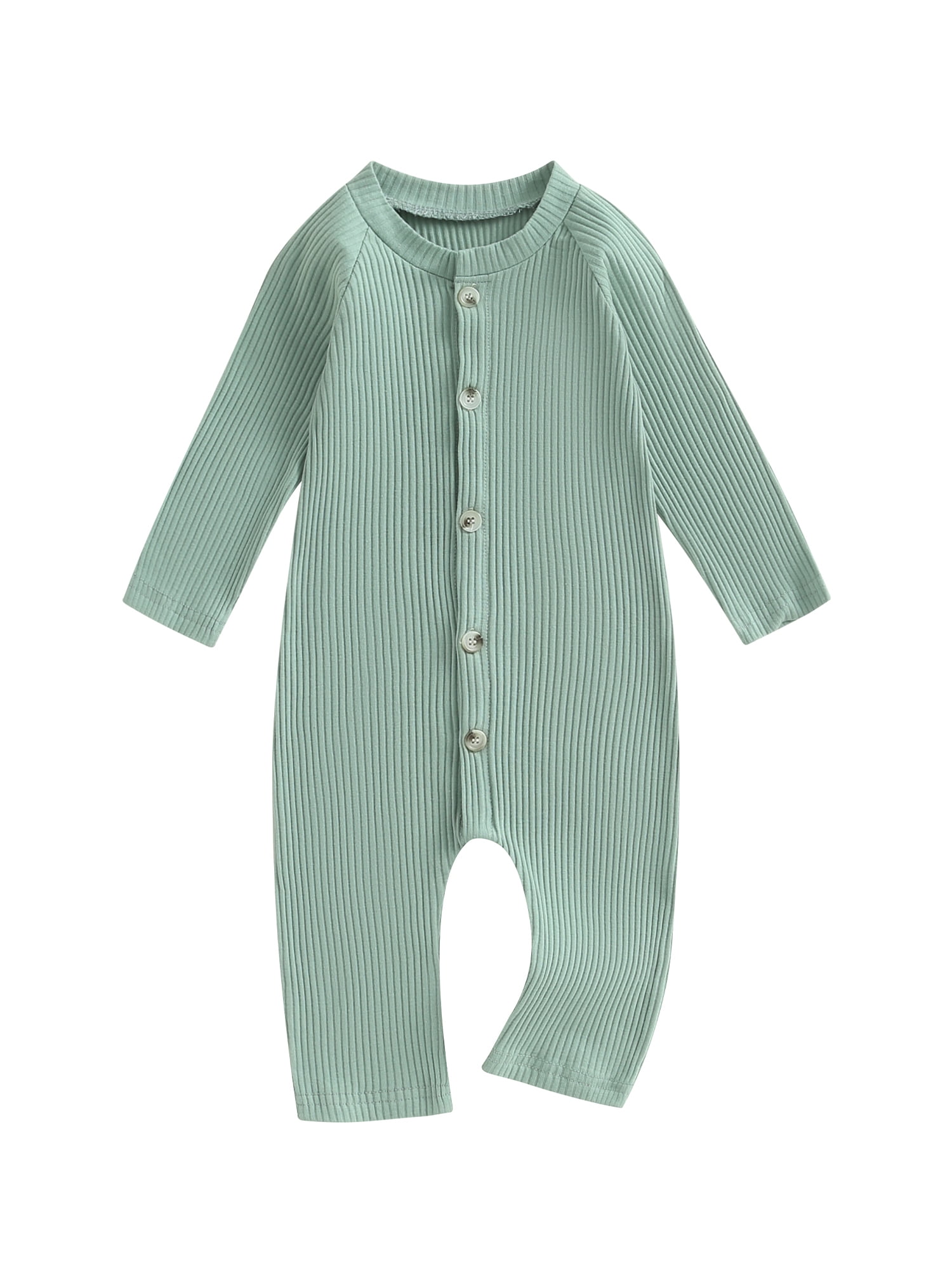 Bagilaanoe Newborn Baby Girl Boys Jumpsuit Long Sleeve Bodysuit 3M 6M 12M 18M 24M Infant Ribbed ...