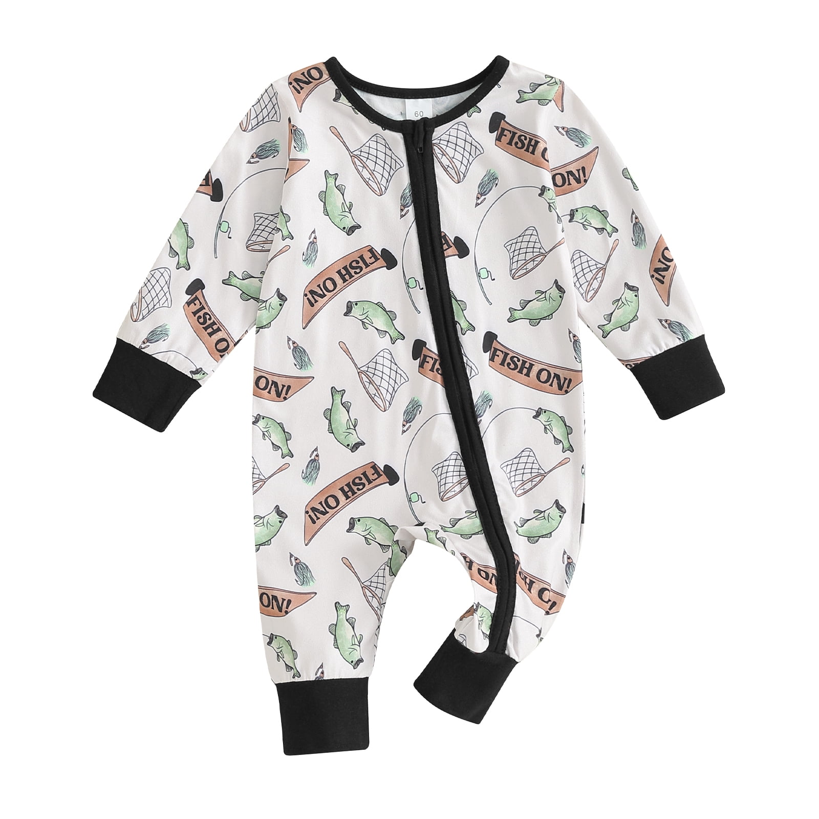 Bagilaanoe Newborn Baby Girl Boys Jumpsuit Print Long Sleeve Bodysuit 3M 6M 12M Infant One Piece ...