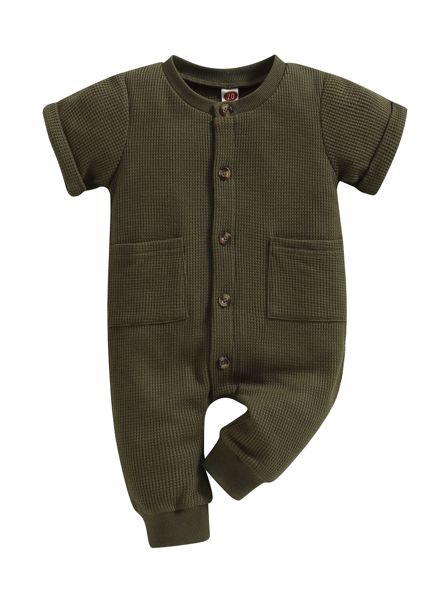 Bagilaanoe Newborn Baby Girl Boys Summer Jumpsuit Short Sleeve Bodysuit 3M 6M 12M 18M 24M Infant ...