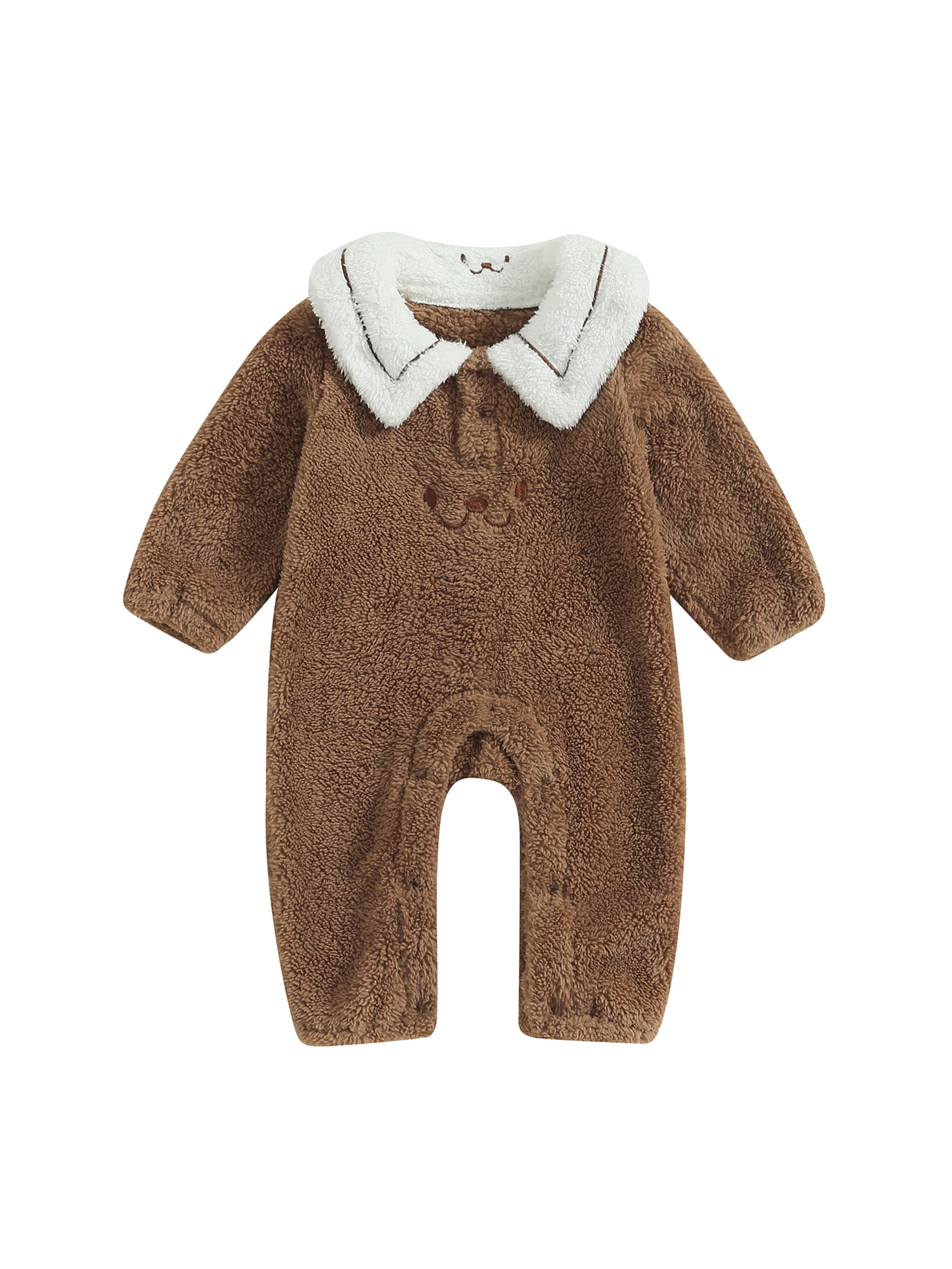 Bagilaanoe Newborn Baby Girl Boys Winter Jumpsuit Cartoon Embroidery Long Sleeve Bodysuit 6M 12M ...