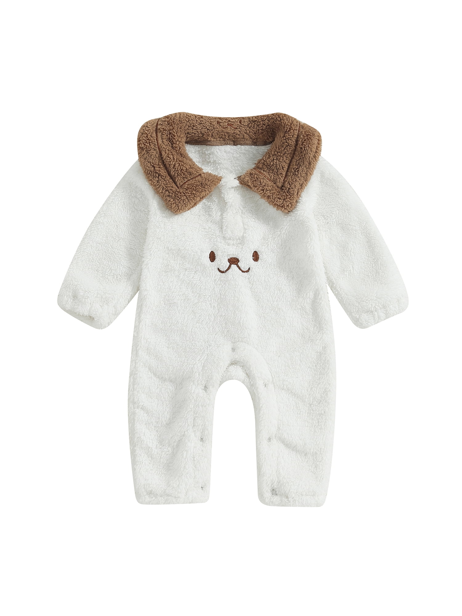 Bagilaanoe Newborn Baby Girl Boys Winter Jumpsuit Cartoon Embroidery Long Sleeve Bodysuit 6M 12M ...