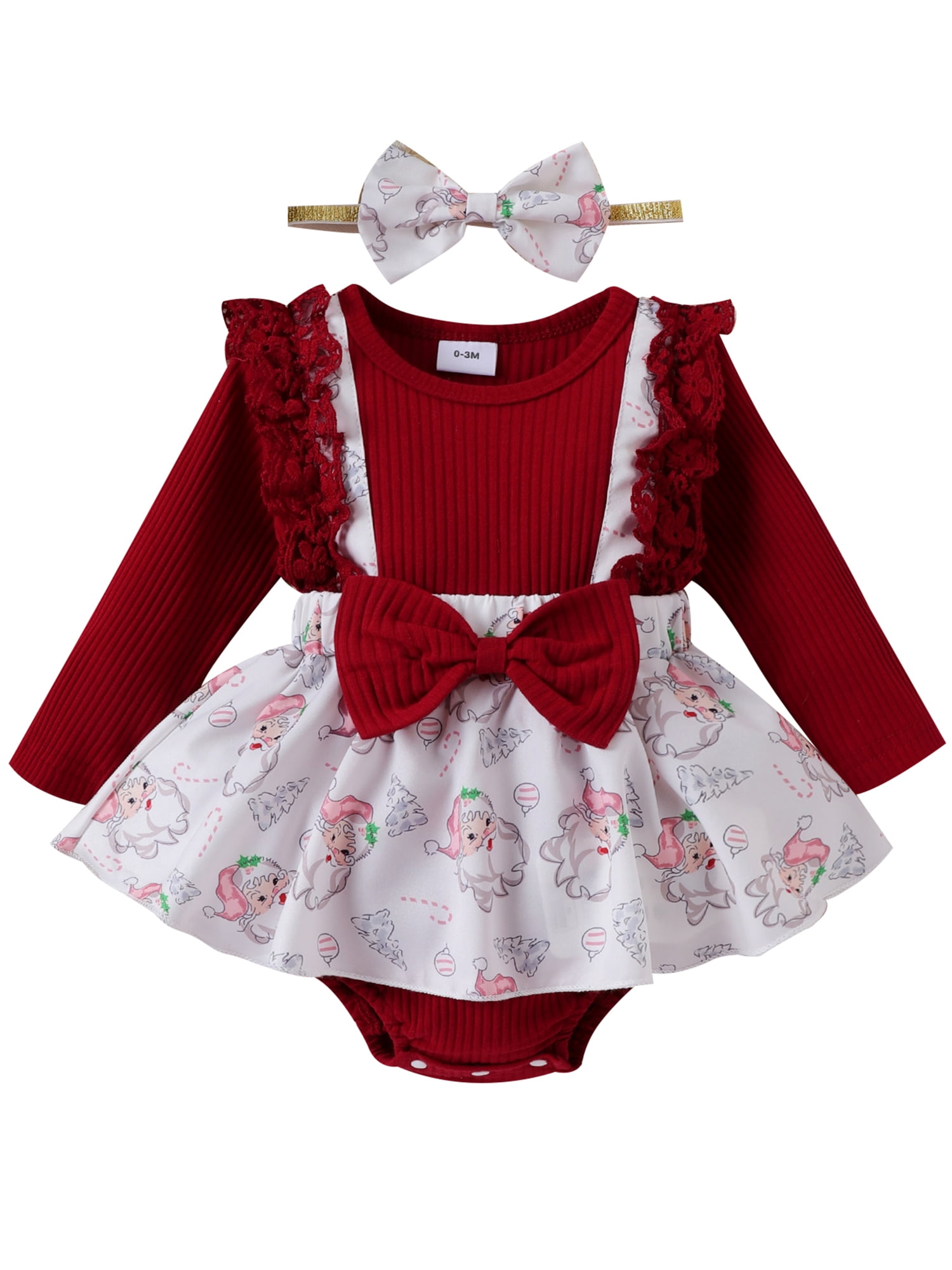Bagilaanoe Newborn Baby Girl Christmas Clothes Print Long Sleeve ...