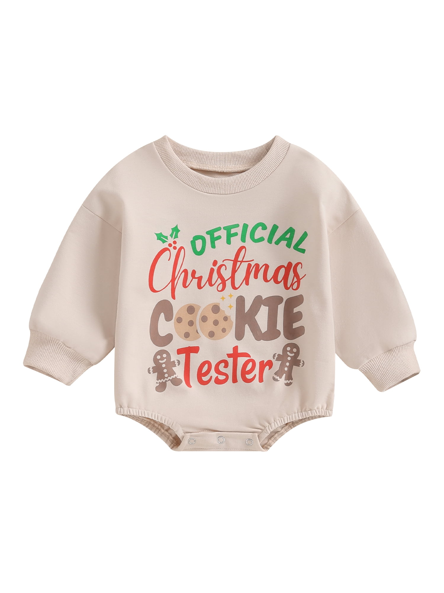 Bagilaanoe Newborn Baby Girl Christmas Romper Sweatshirt Long Sleeve Bodysuits Letter Print ...