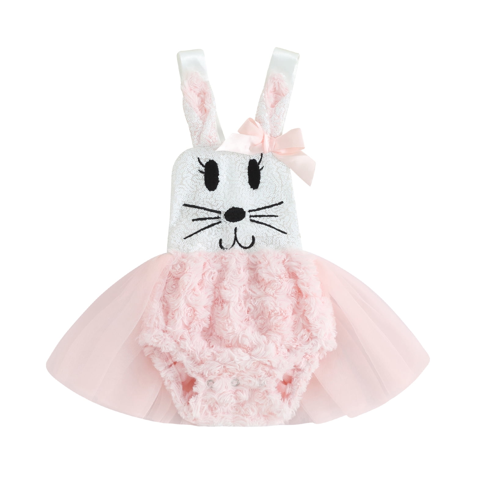 Bagilaanoe Newborn Baby Girl Easter Rompers Dress Print Sleeveless Bodysuits 6M 12M 18M 24M ...