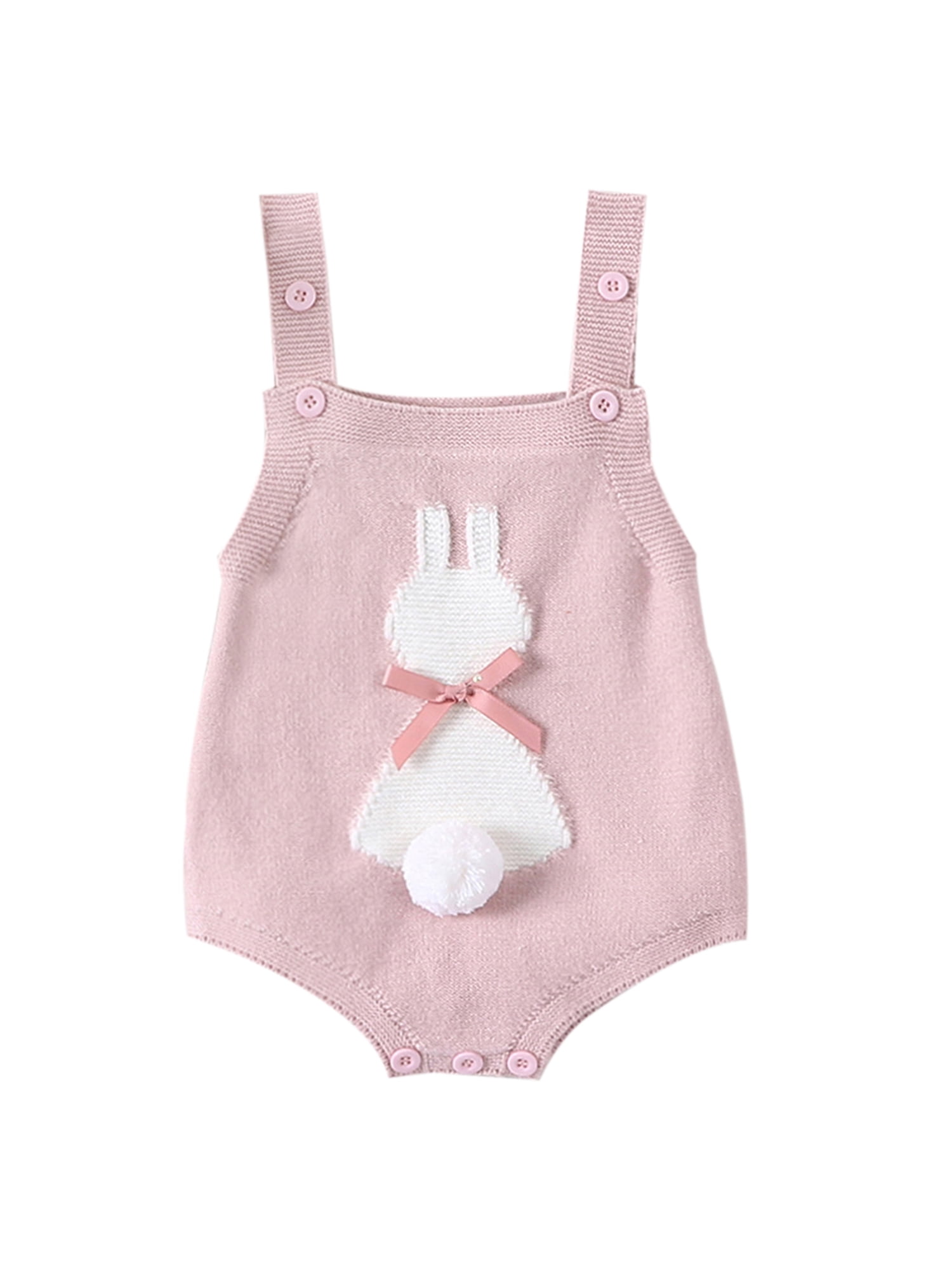 Bagilaanoe Newborn Baby Girl Easter Rompers Overalls Bunny Print ...