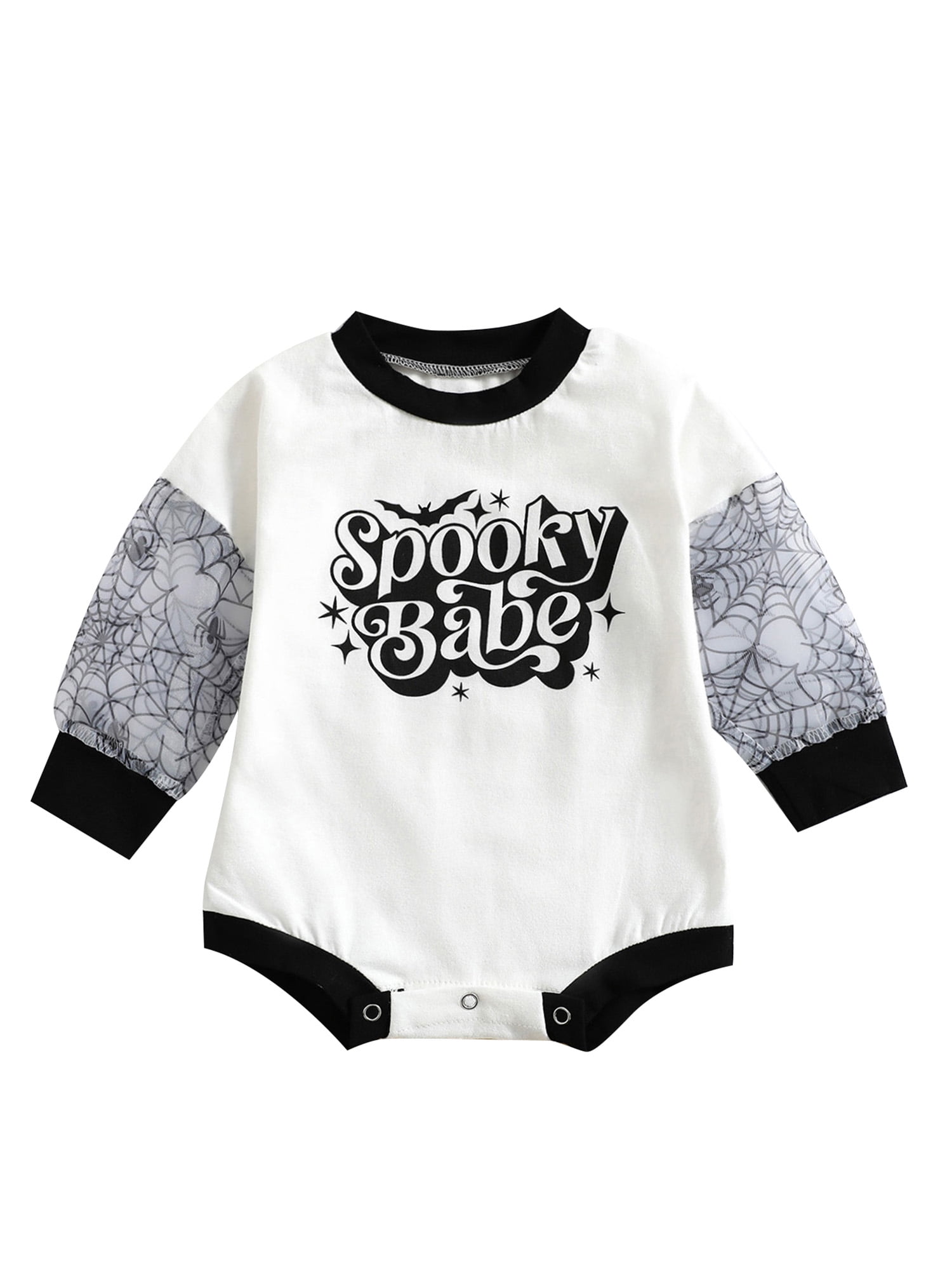 Bagilaanoe Newborn Baby Girl Halloween Rompers Letters Print Long Sleeve Bodysuit 3M 6M 12M 18M ...