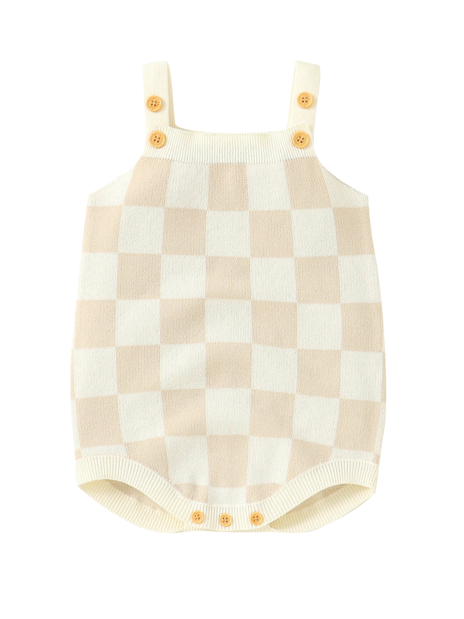 Bagilaanoe Newborn Baby Girl Knitted Rompers Checkerboard Print ...