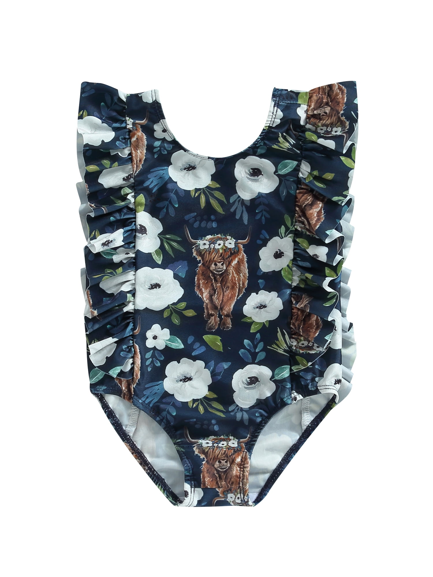 Bagilaanoe Newborn Baby Girl One-Piece Swimsuit Floral Print Sleeveless ...
