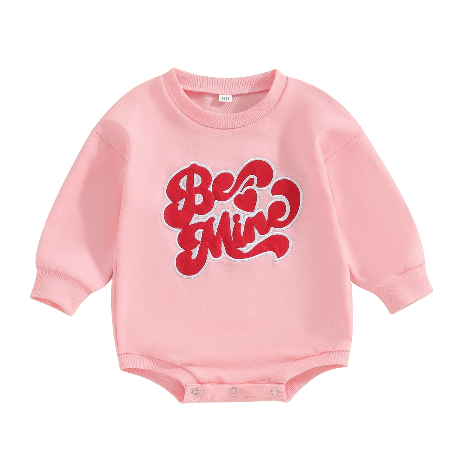 Bagilaanoe Newborn Baby Girl Oversized Romper Sweatshirt Long Sleeve Bodysuits Letter Embroidery ...