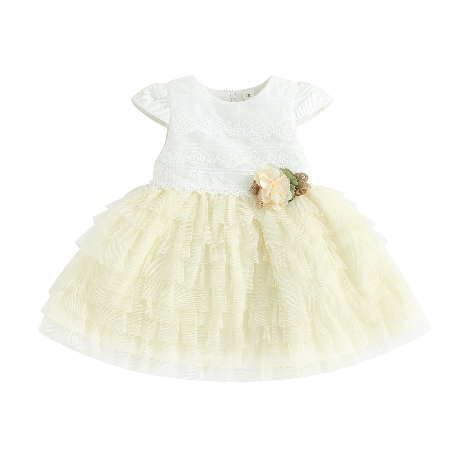 Bagilaanoe Newborn Baby Girl Party Dress Short Sleeve A-line Princess ...