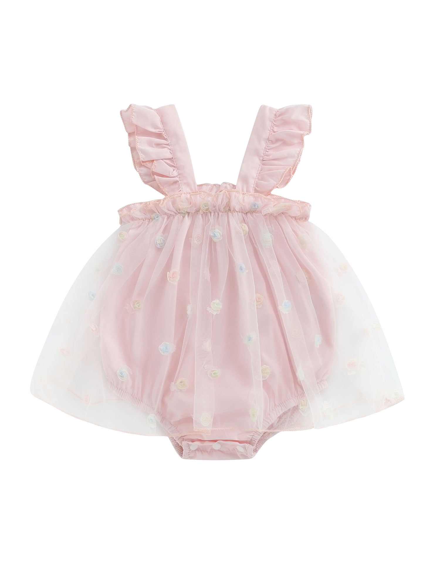 Bagilaanoe Newborn Baby Girl Rompers Dress Flower Print Sleeveless Bodysuit 6M 12M 18M 24M ...