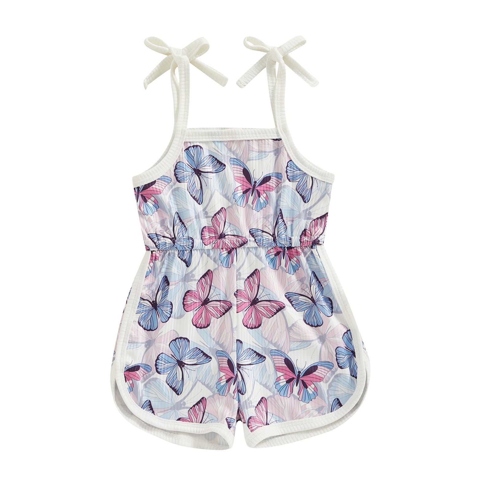 Bagilaanoe Newborn Baby Girl Summer Jumpsuit Shorts Butterfly Print Sleeveless Bodysuit 12M 18M ...