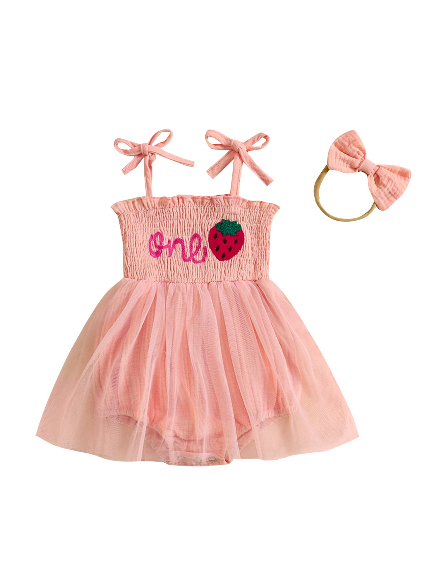 Bagilaanoe Newborn Baby Girl Summer Rompers Dress Embroidery Sleeveles Bodysuits + Headband 6M ...