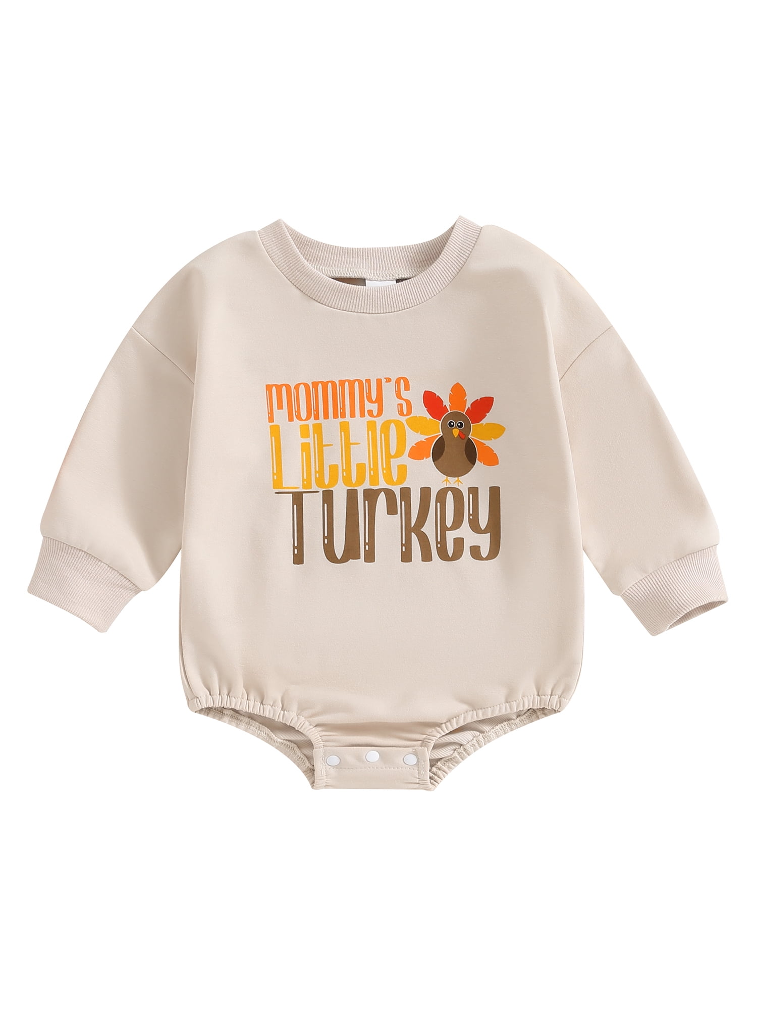 Bagilaanoe Newborn Baby Girl Thanksgiving Romper Sweatshirt Long Sleeve Bodysuits Letter Turkey ...
