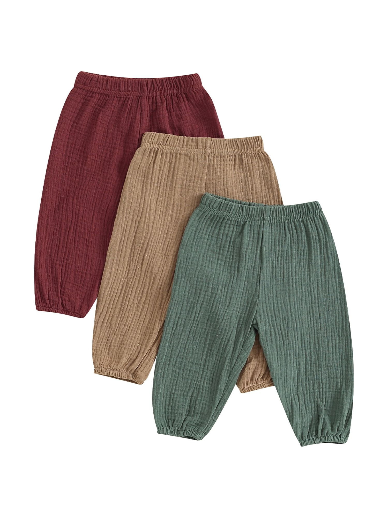 Bagilaanoe 3 Pack Toddler Baby Girls Boys Sweatpants, Solid Color ...