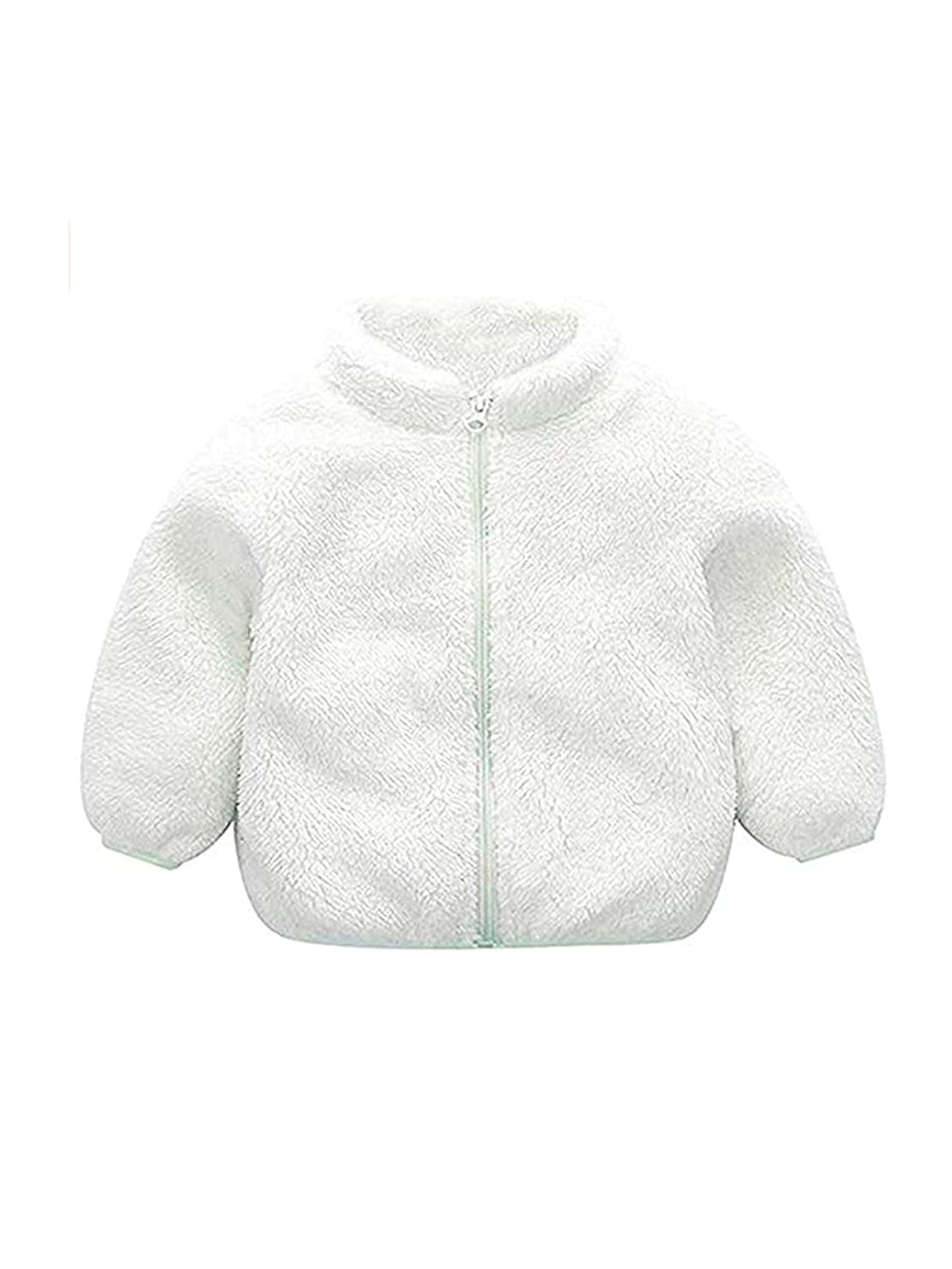 Bagilaanoe Toddler Baby Boy Girl Plush Coat Long Sleeve Zipper Thick ...