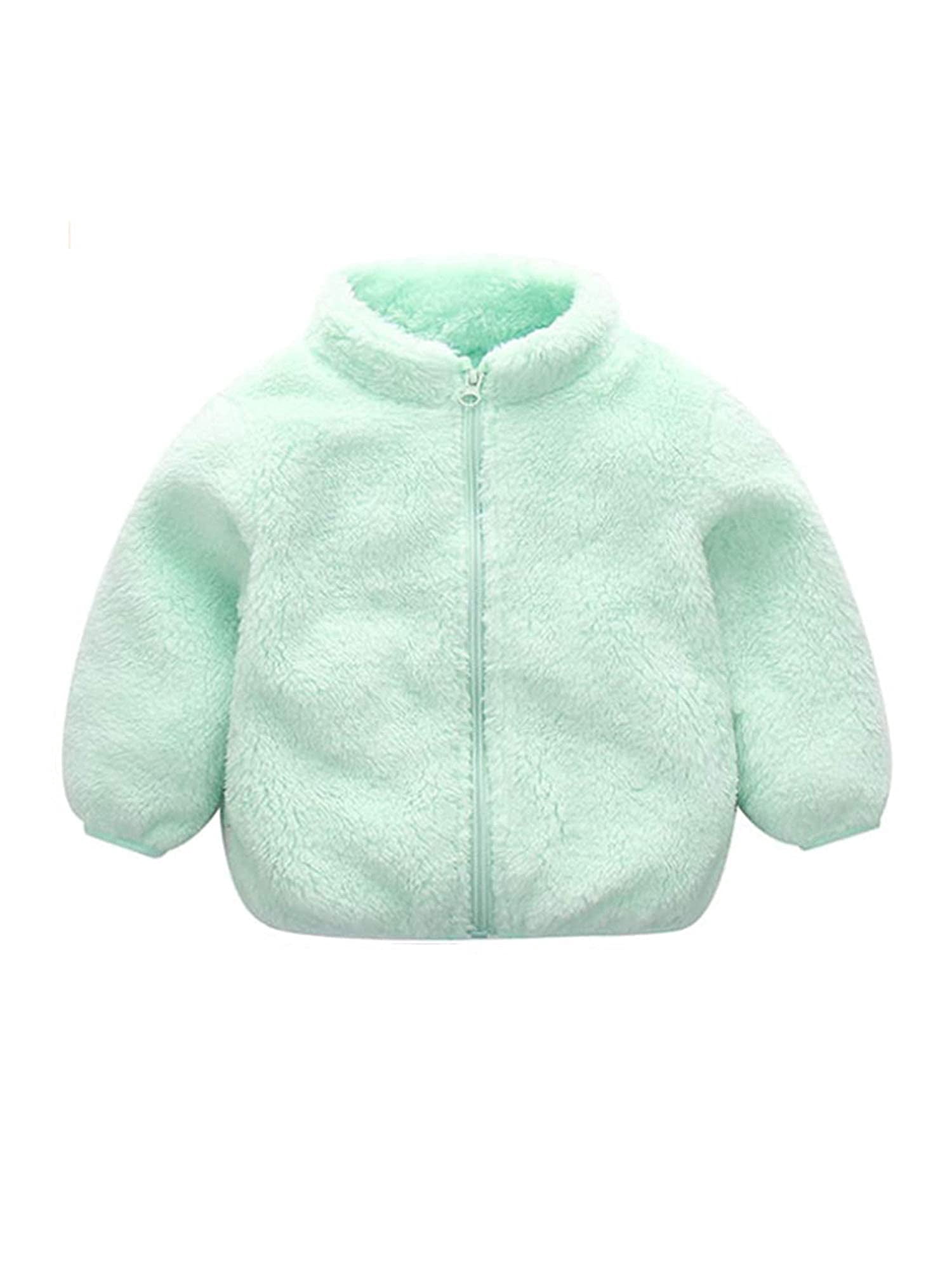 Bagilaanoe Toddler Baby Boy Girl Plush Coat Long Sleeve Zipper Thick ...