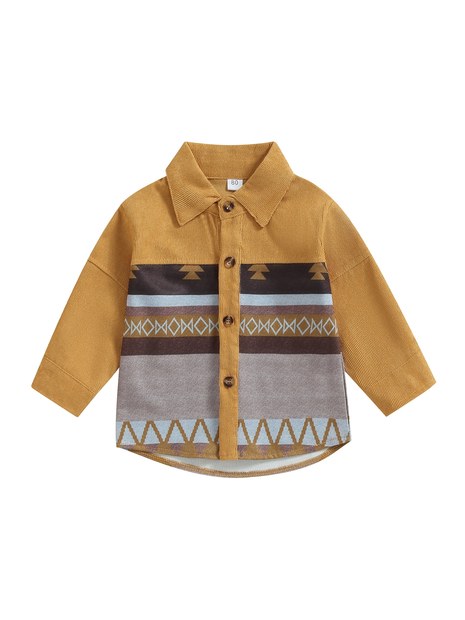 Bagilaanoe Toddler Baby Boy Shirt Jacket Geometric Print Long Sleeve ...