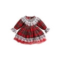 Bagilaanoe Toddler Baby Girl Christmas Dress Plaid Long Sleeve A-line Princess Dresses 6M 12M ...
