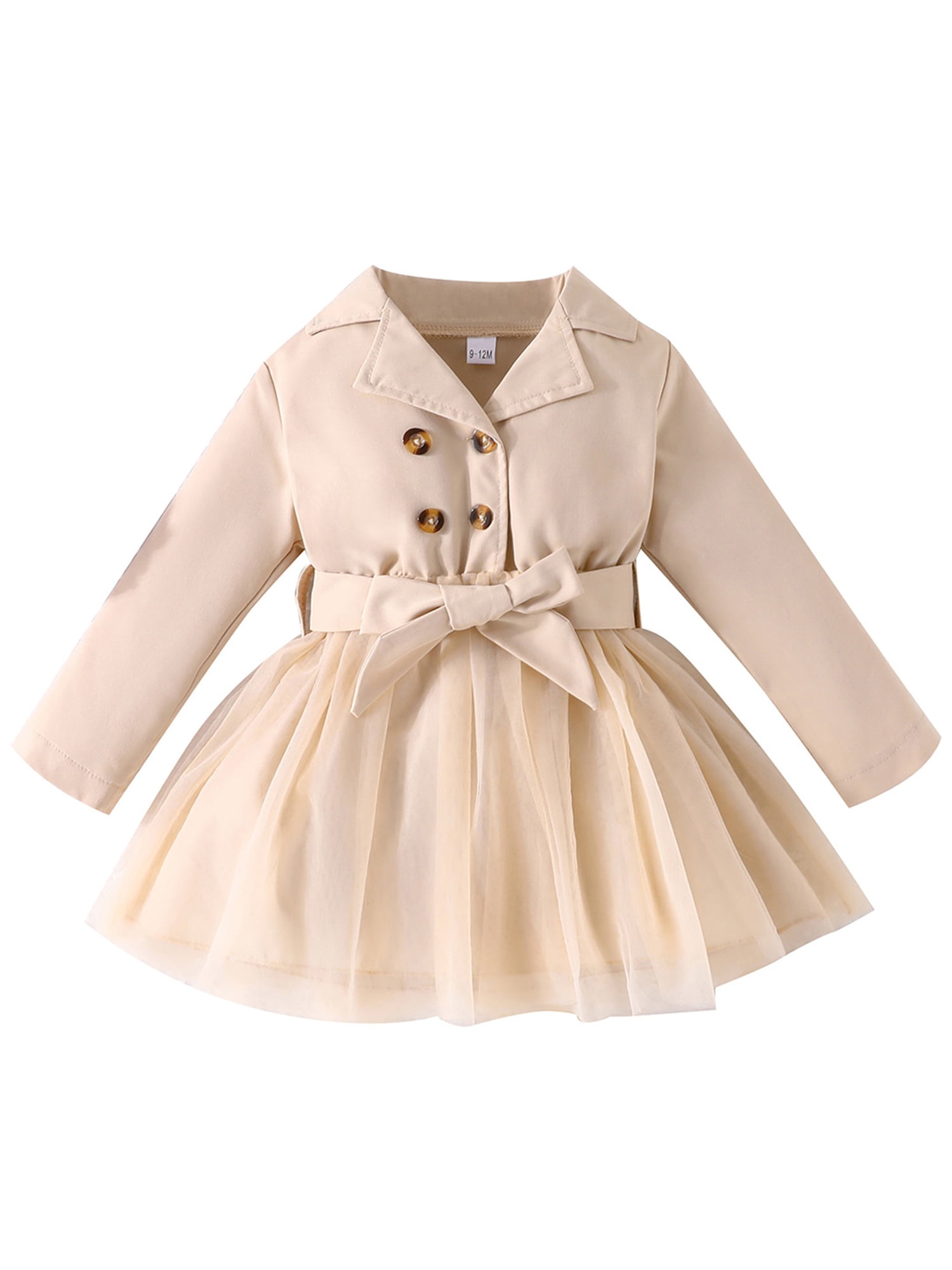 Bagilaanoe Toddler Baby Girl Fall Dress Long Sleeve A-line Princess Dresses with Belt 9M 12M 18M ...