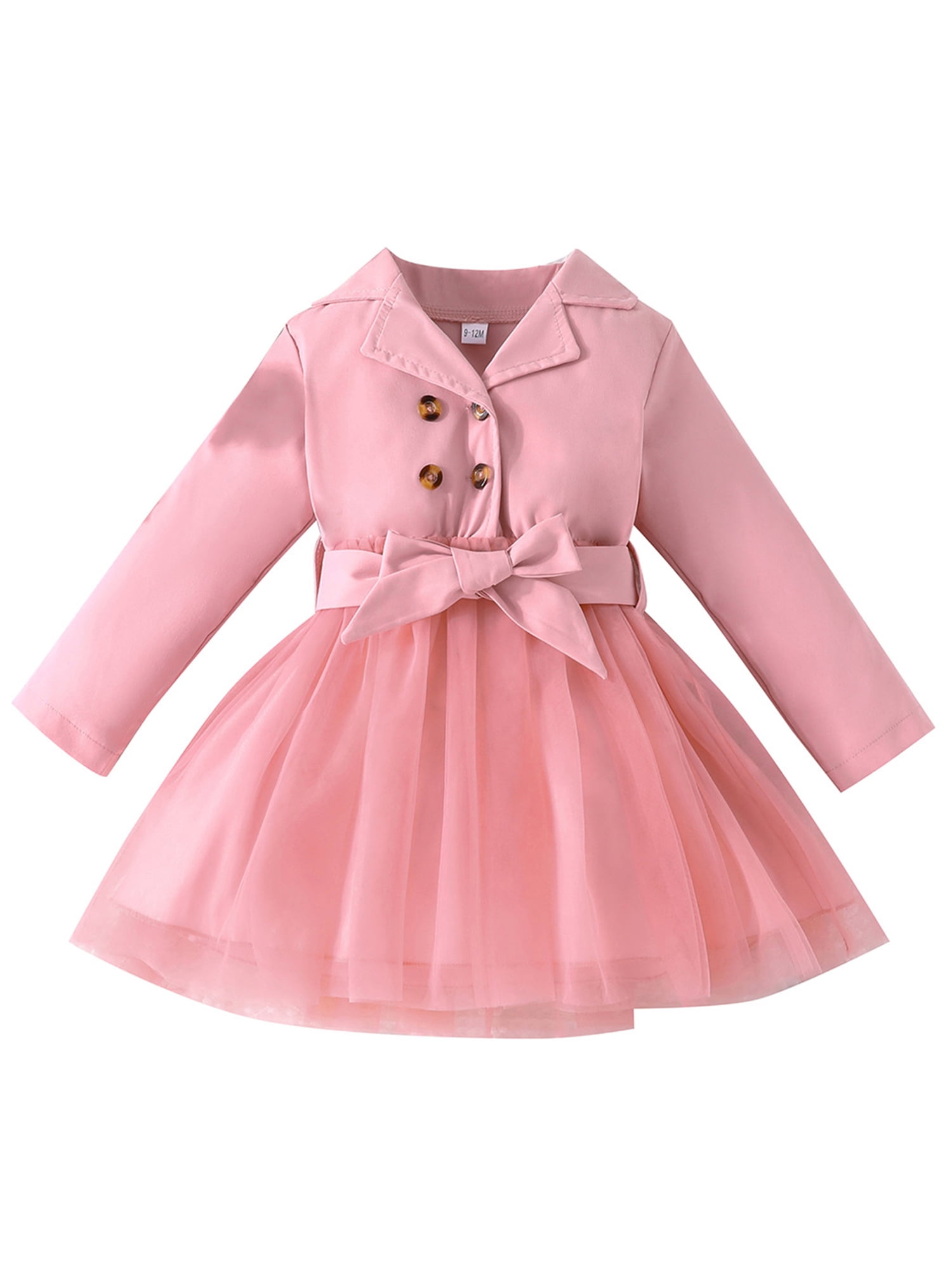 Bagilaanoe Toddler Baby Girl Fall Dress Long Sleeve A-line Princess Dresses with Belt 9M 12M 18M ...
