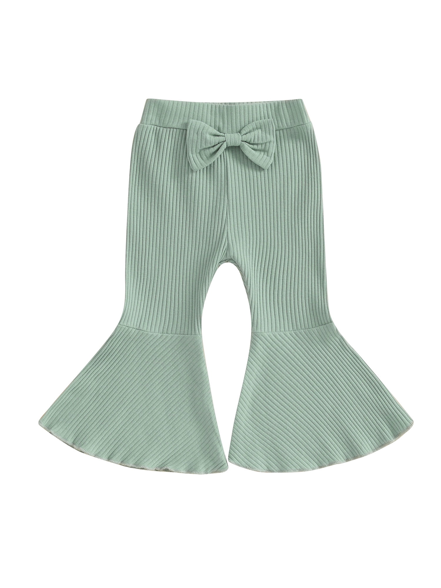 Bagilaanoe Toddler Baby Girl Flare Pants Ribbed Elastic Bell Bottoms 6M ...