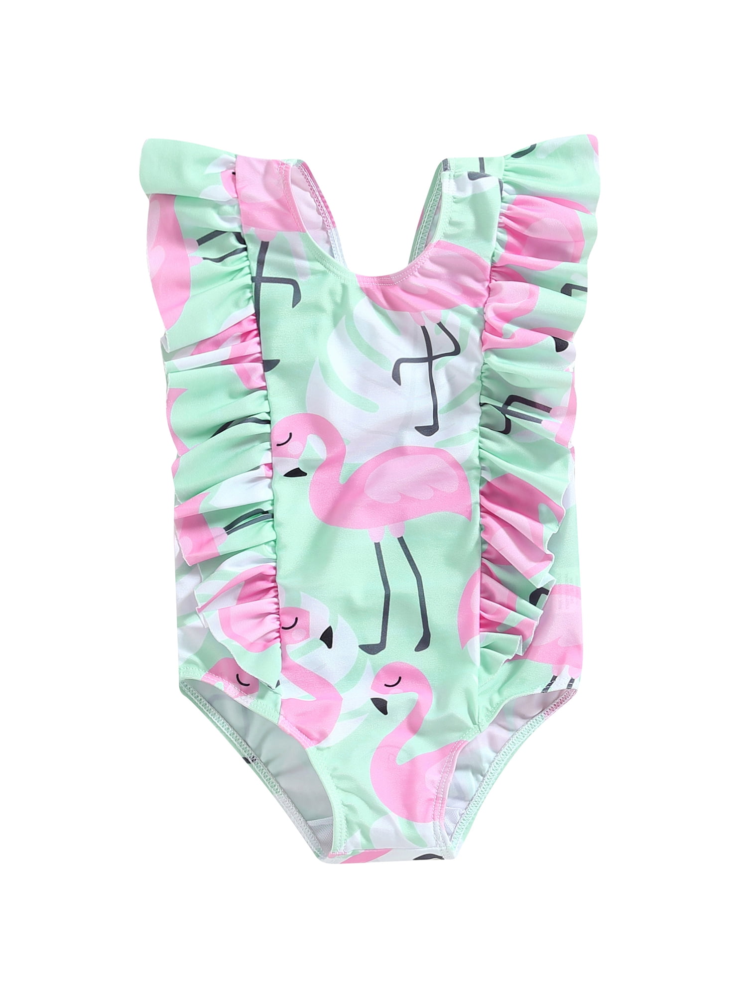 Bagilaanoe Toddler Baby Girl One-Piece Swimsuit Cartoon Print Sleeveless Swimwear 12M 18M 24M 3T ...