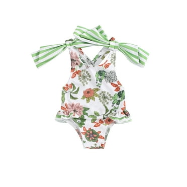 Bagilaanoe Infant Toddler Girls One-piece Swimwear Floral/Shell Print Bathing Suit for Summer ...